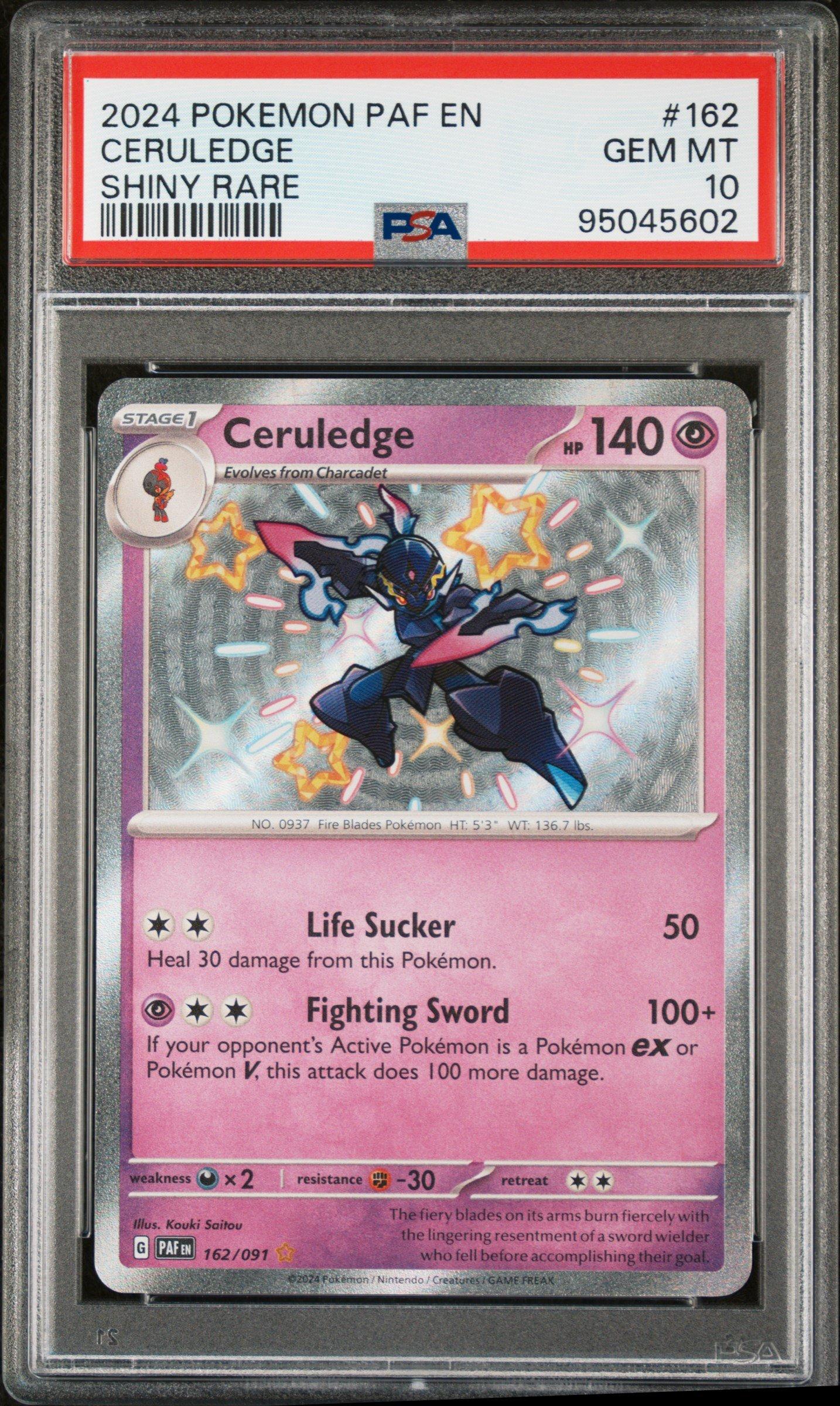 2024 Pokemon Paf En-paldean Fates 162 Ceruledge Shiny Rare PSA 10 ...
