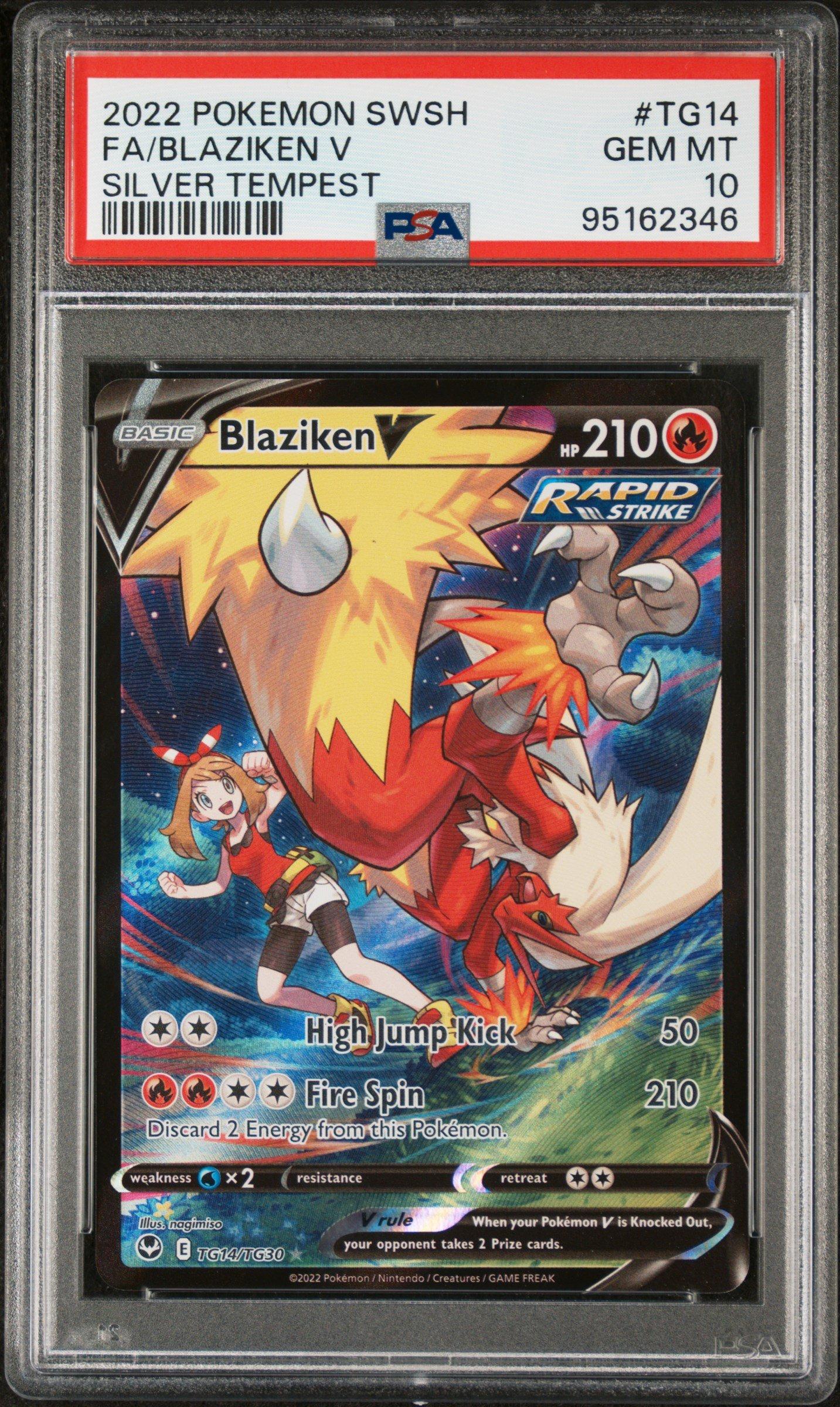 2022 Pokemon Sword & Shield Silver Tempest Tg14 Full Art/blaziken V PSA ...