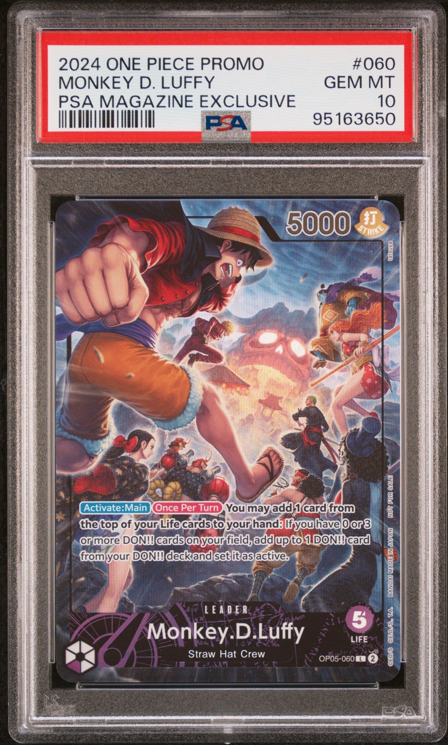 2024 One Piece Promos 060 Monkey D. Luffy Psa Magazine Exclusive PSA 10 ...