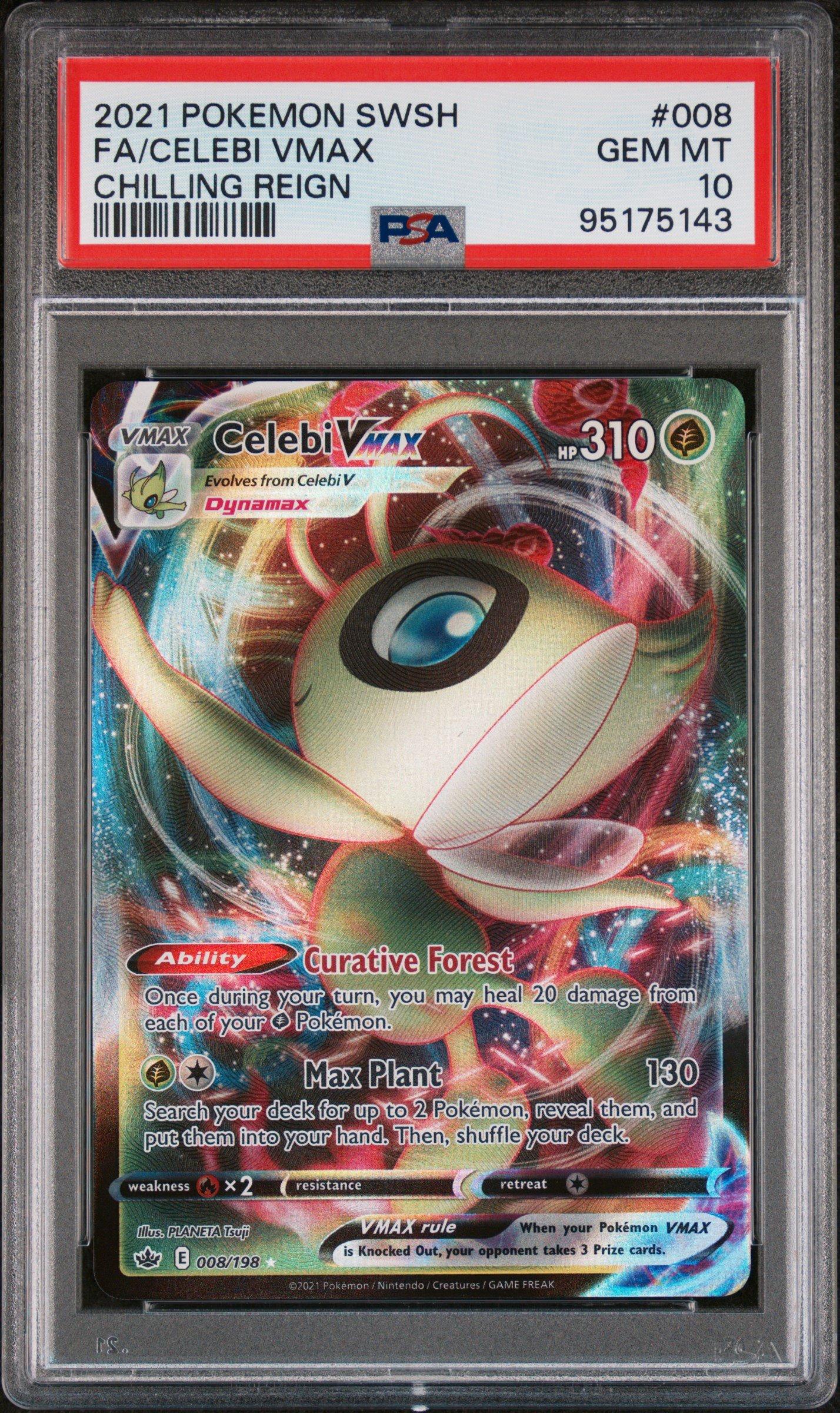 2021 Pokemon Sword & Shield Chilling Reign 008 Full Art/celebi Vmax PSA ...