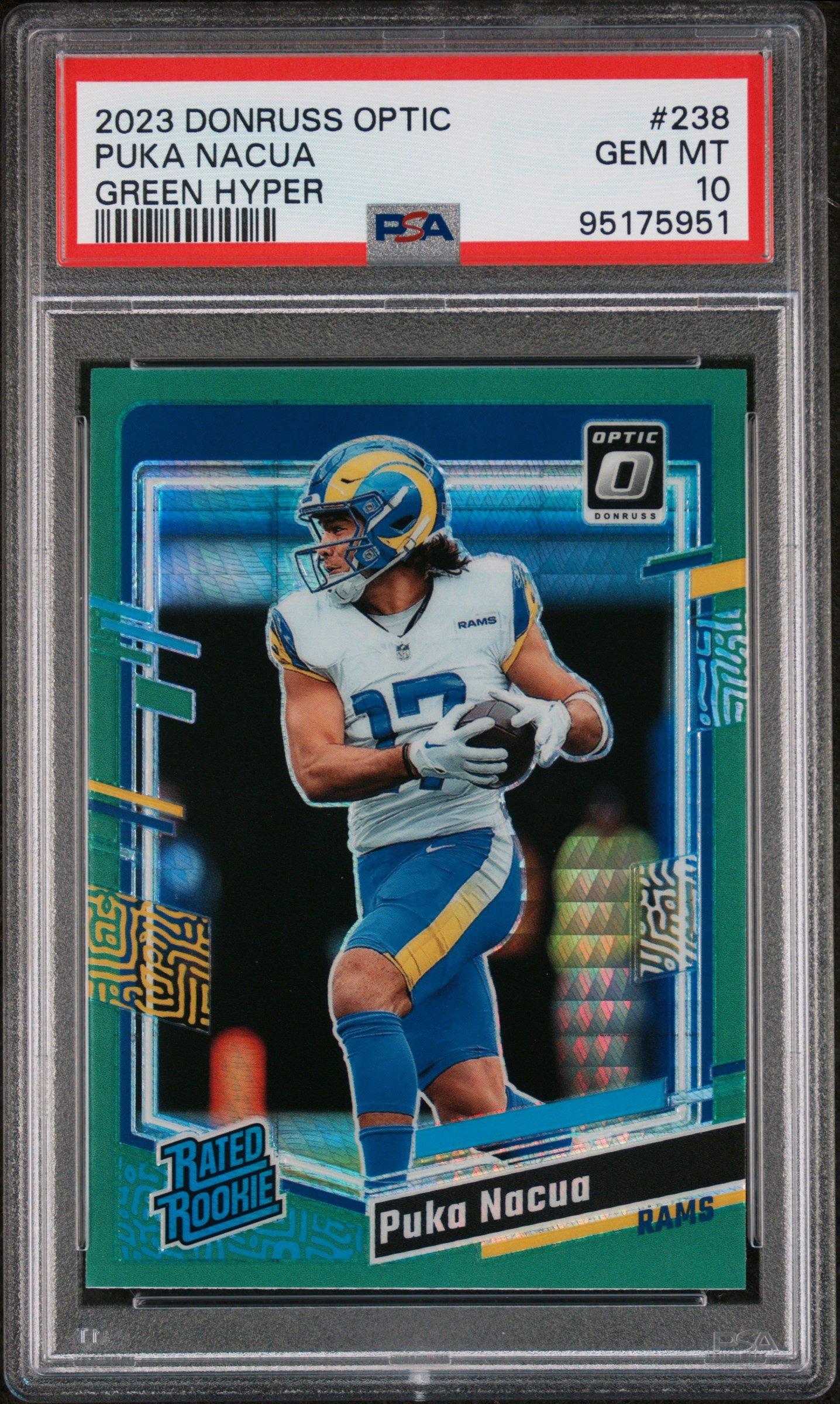 2023 Panini Donruss Optic 238 Puka Nacua Green Hyper PSA 10 | GameStop