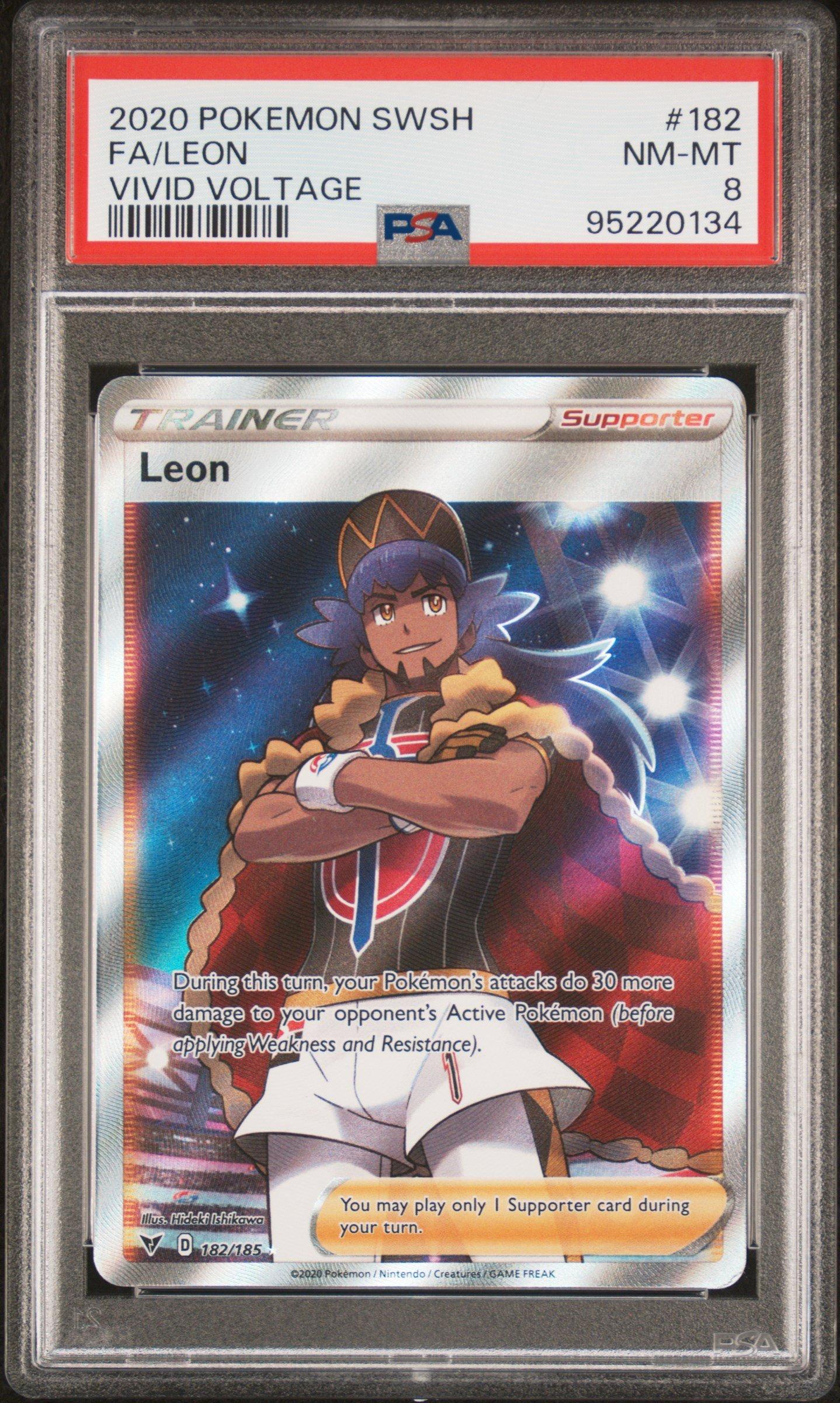 2020 Pokemon Sword & Shield Vivid Voltage 182 Full Art/leon PSA 8 ...