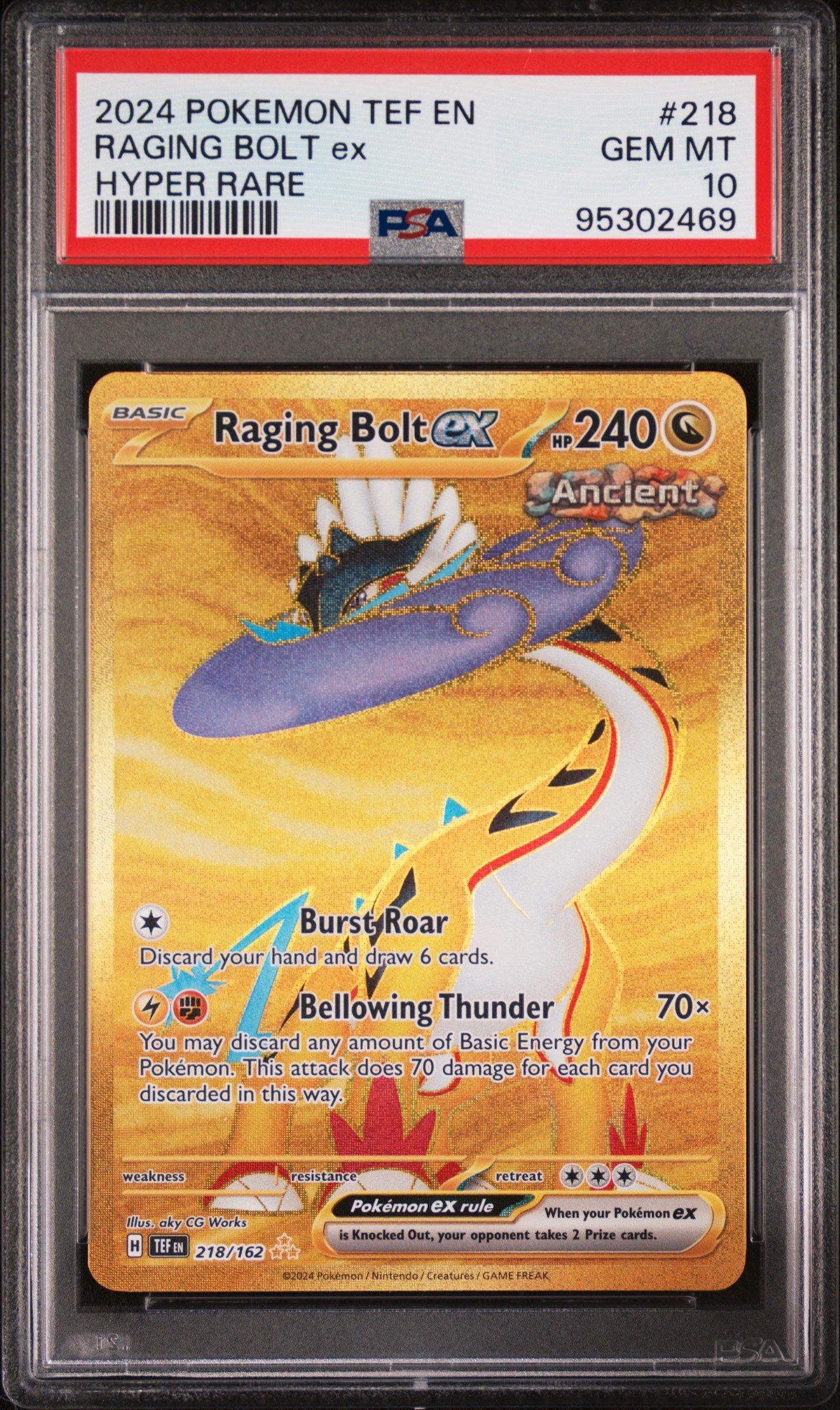 2024 Pokemon Tef En-temporal Forces 218 Raging Bolt Ex Hyper Rare PSA ...