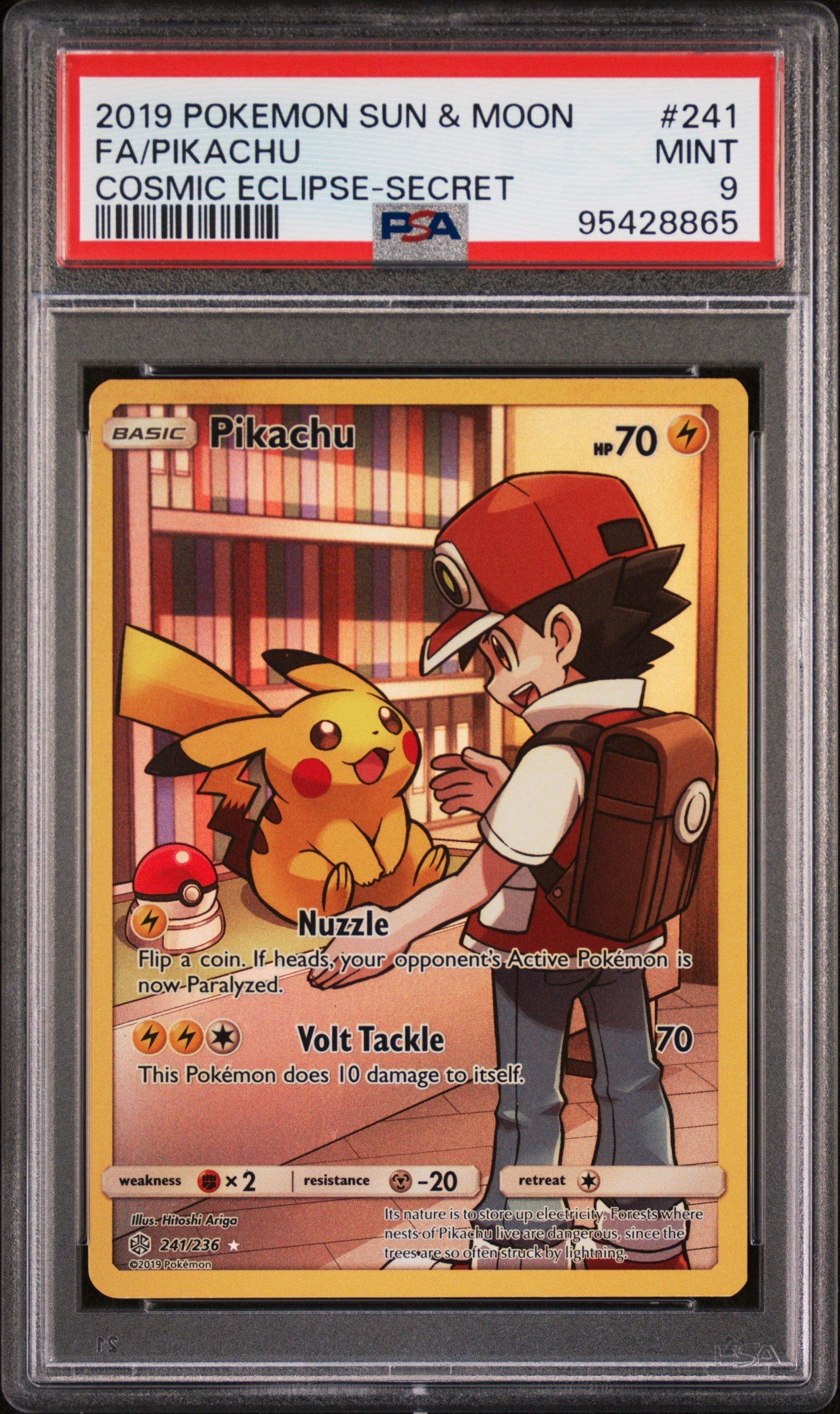 2019 Pokemon Sun & Moon Cosmic Eclipse 241 Full Art/pikachu Secret PSA ...