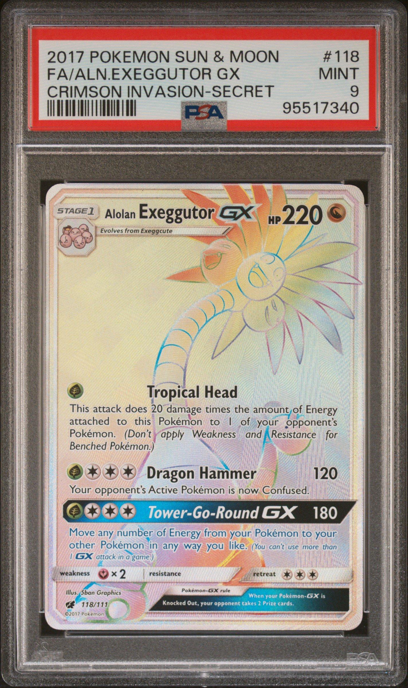 2017 Pokemon Sun & Moon Crimson Invasion 118 Full Art/alolan Exeggutor ...
