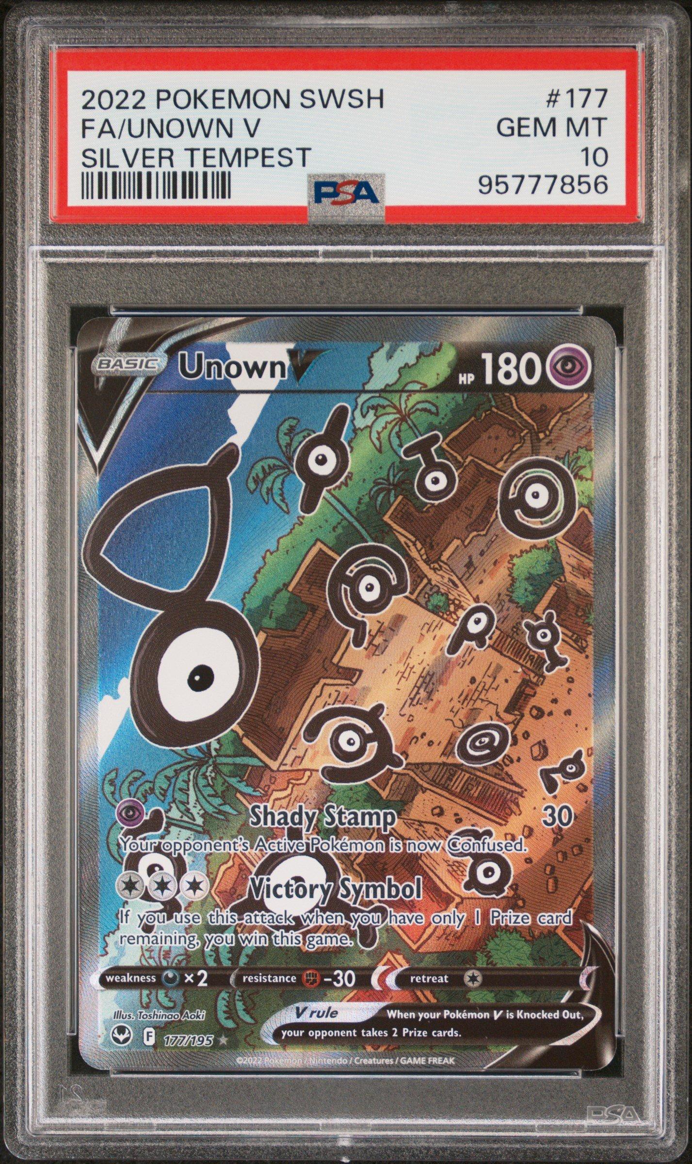 2022 Pokemon Sword & Shield Silver Tempest 177 Full Art/unown V PSA 10 ...