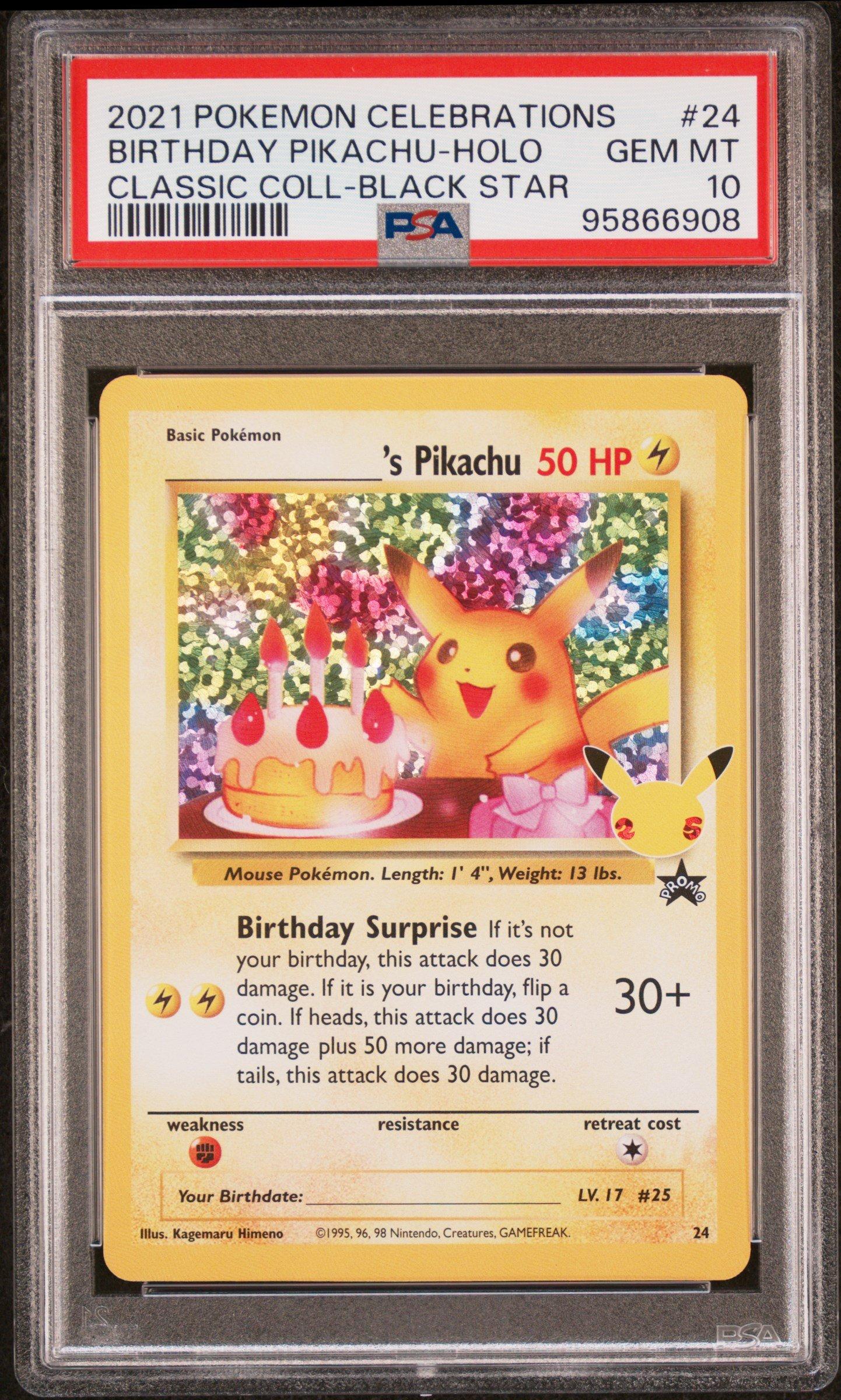 2021 Pokemon Celebrations Classic Collection 24 Birthday Pikachu-holo ...