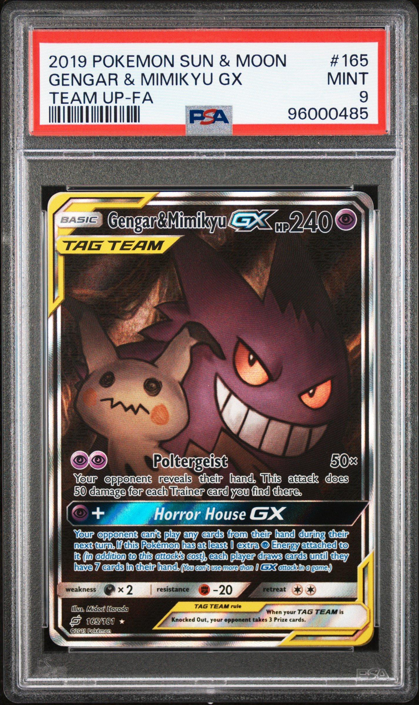 2019 Pokemon Sun & Moon Team Up 165 Full Art/gengar & Mimikyu Gx PSA 9 | GameStop