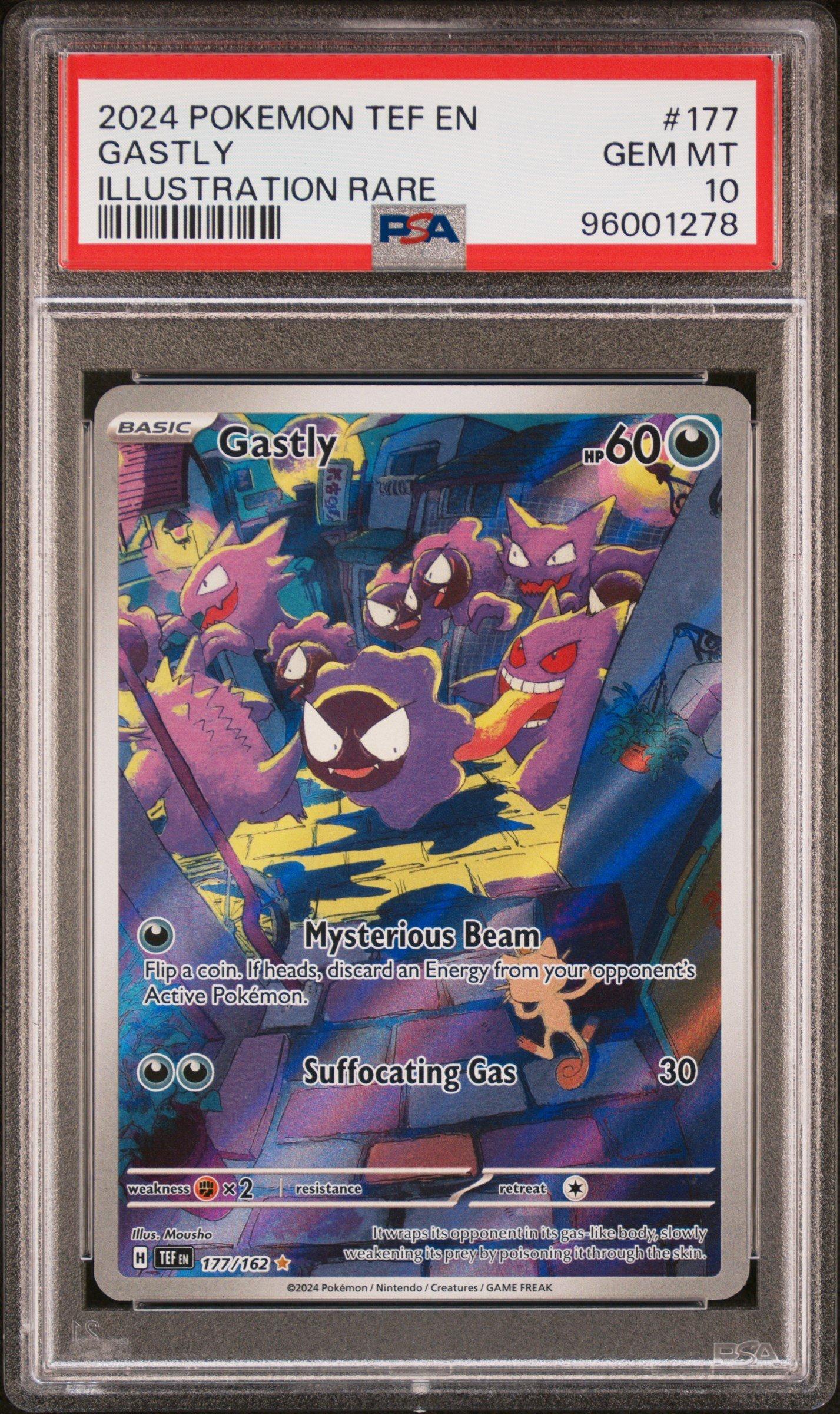 2024 Pokemon Tef En-temporal Forces 177 Gastly Illustration Rare PSA 10 | GameStop