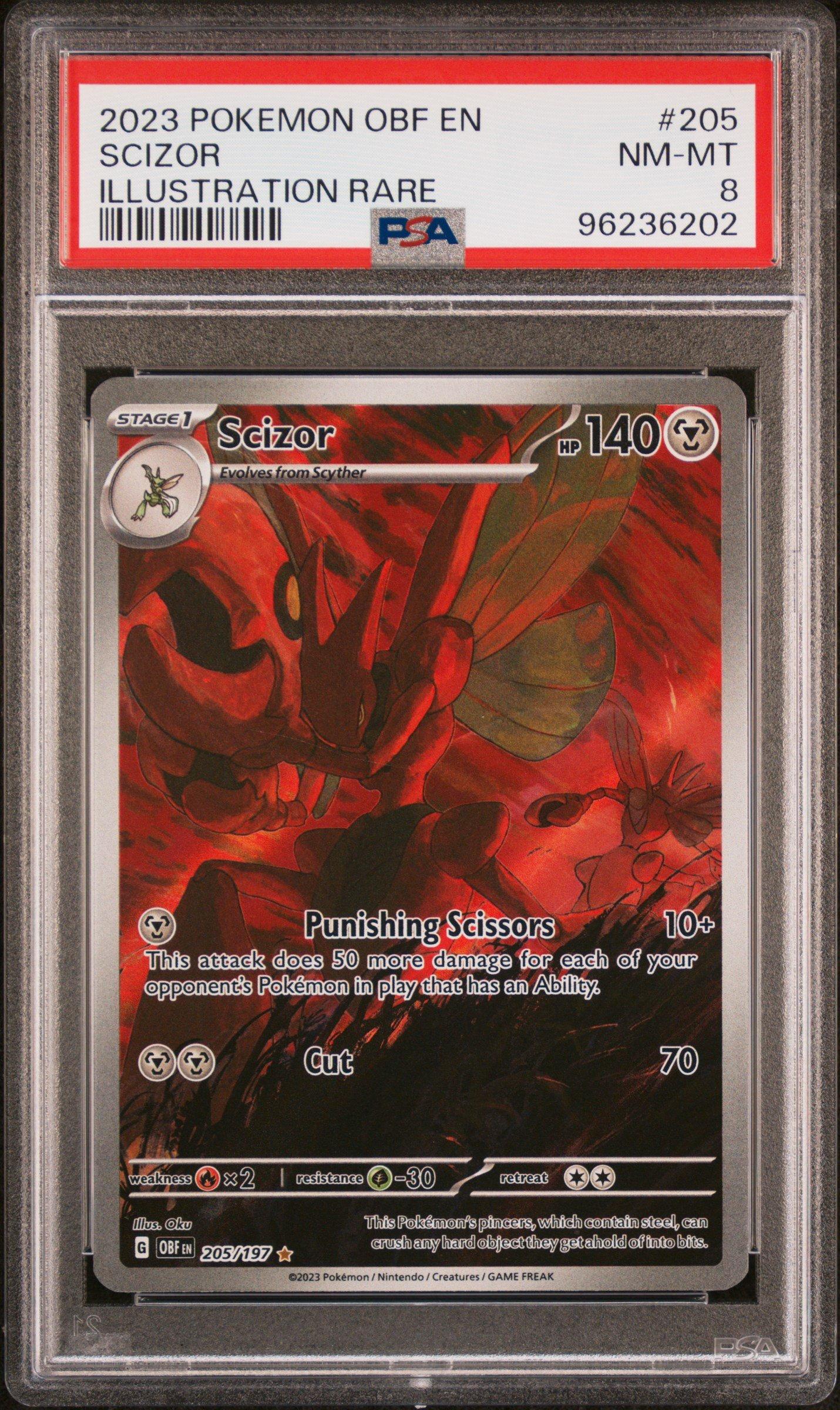 2023 Pokemon Obf En-obsidian Flames 205 Scizor Illustration Rare PSA 8 ...