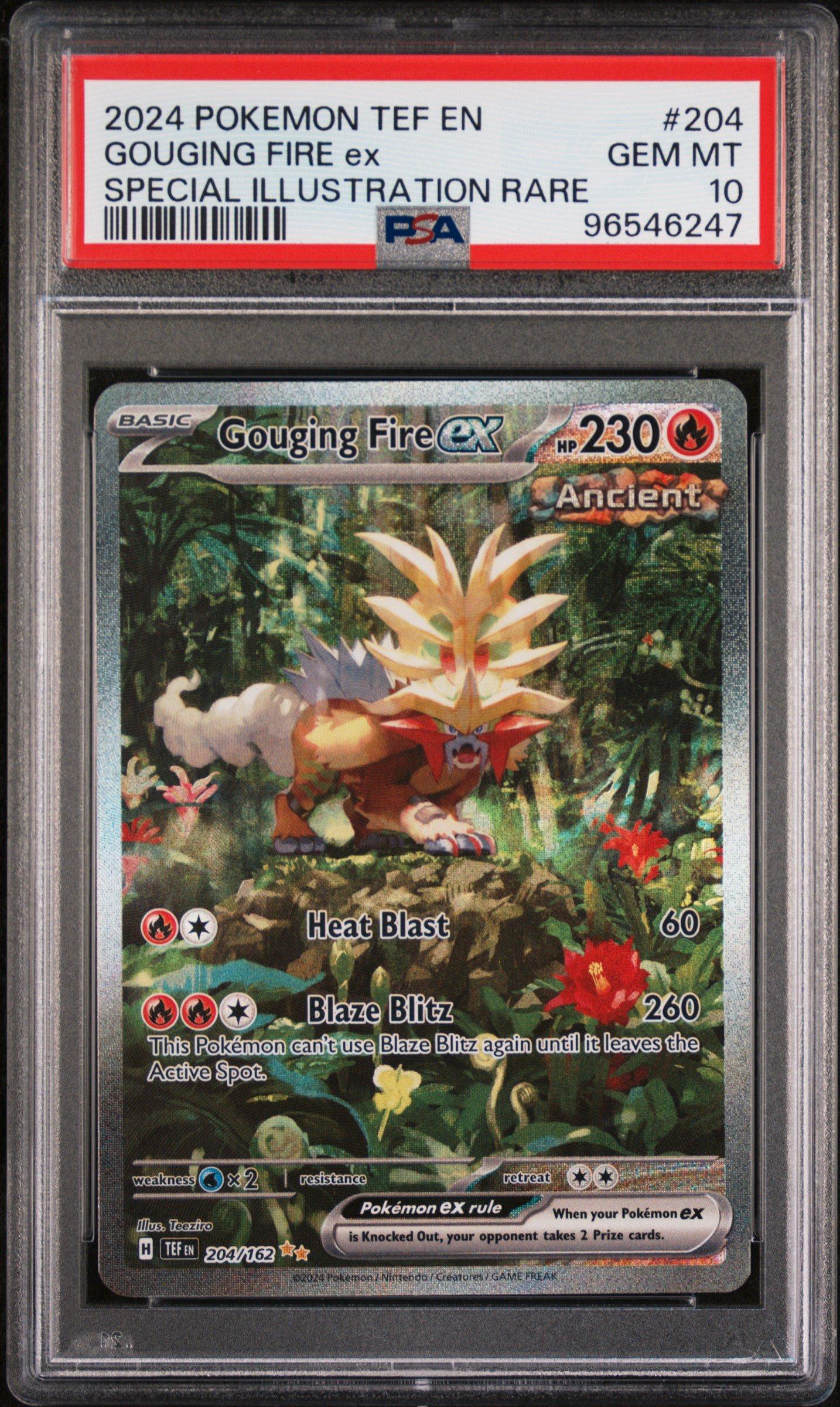 2024 Pokemon Tef En-temporal Forces 204 Gouging Fire Ex Special Illustration Rare PSA 10 | GameStop