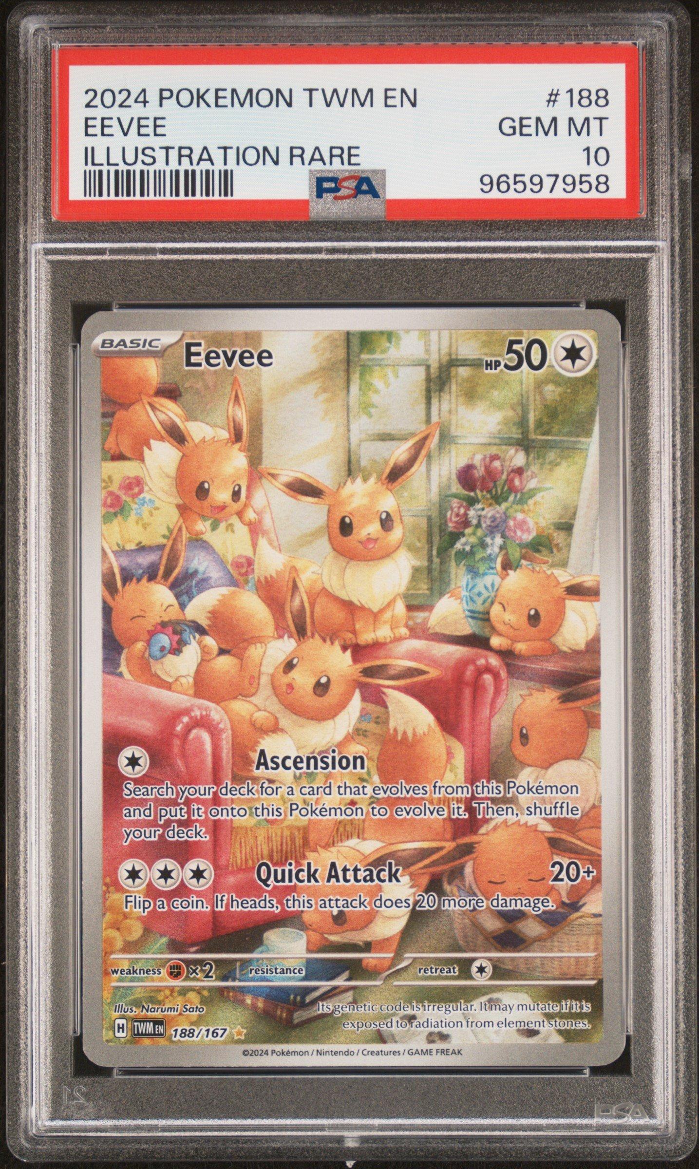 2024 Pokemon Twm En-twilight Masquerade 188 Eevee Illustration Rare PSA ...