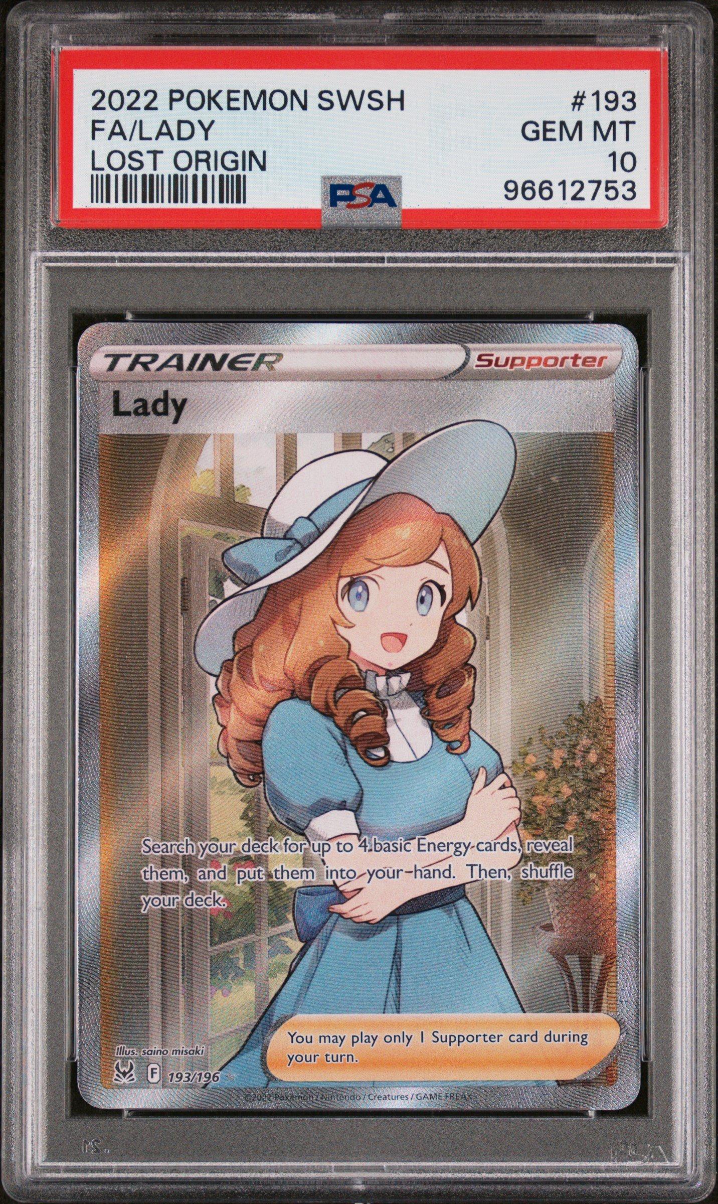 2022 Pokemon Sword & Shield Lost Origin 193 Full Art/lady PSA 10 | GameStop