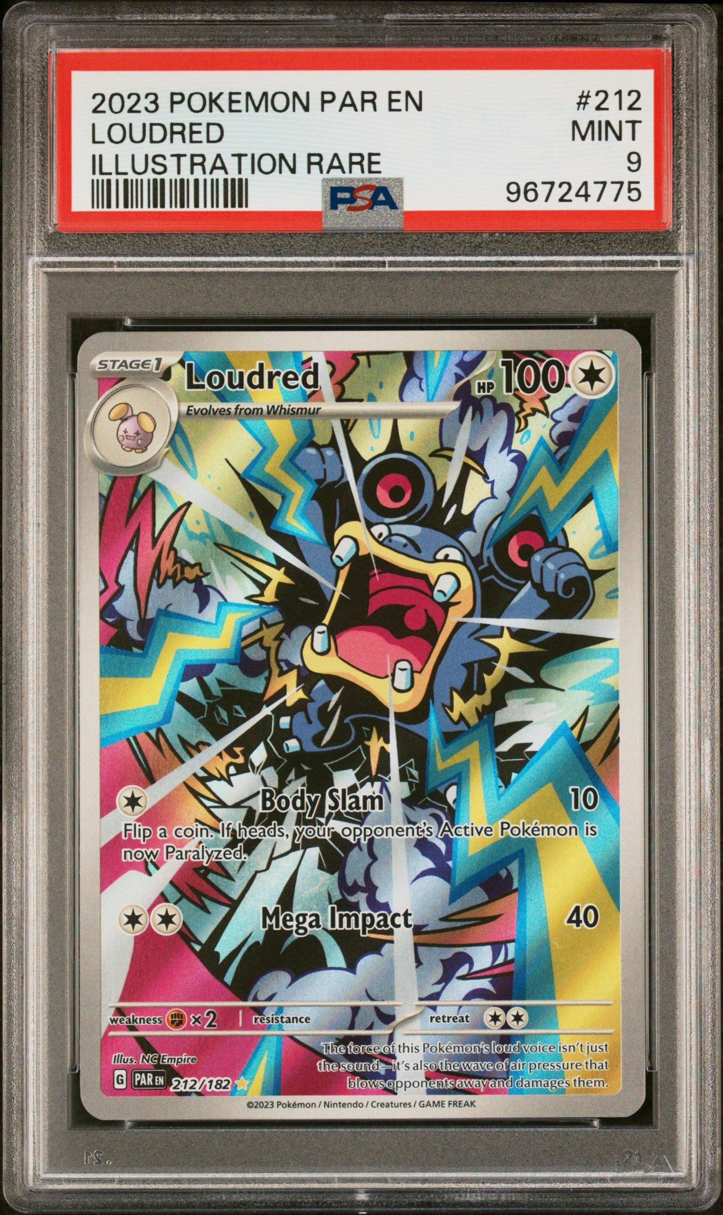 2023 Pokemon Par En-paradox Rift 212 Loudred Illustration Rare PSA 9 ...