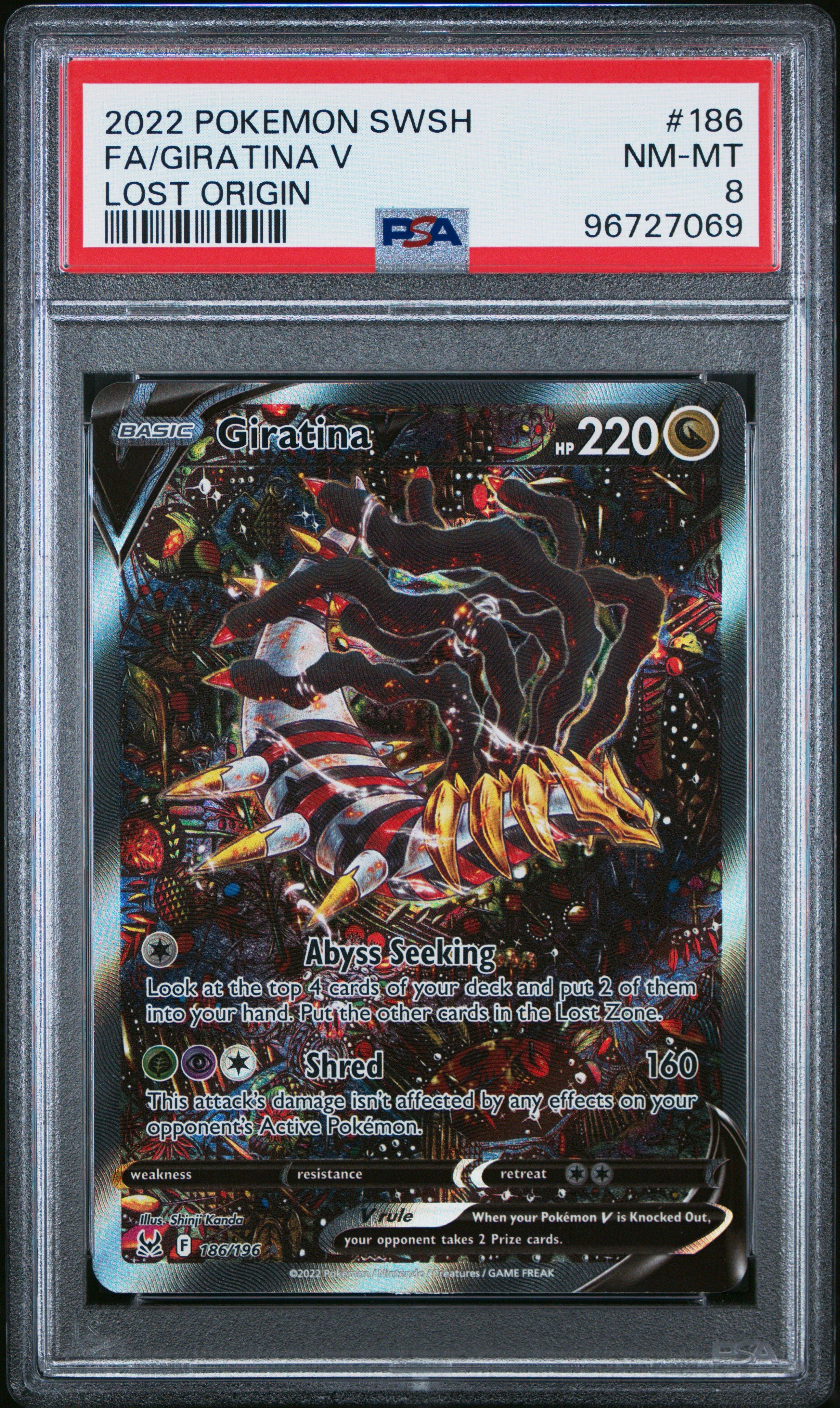 2022 Pokemon Sword & Shield Lost Origin 186 Full Art/giratina V PSA 8 ...