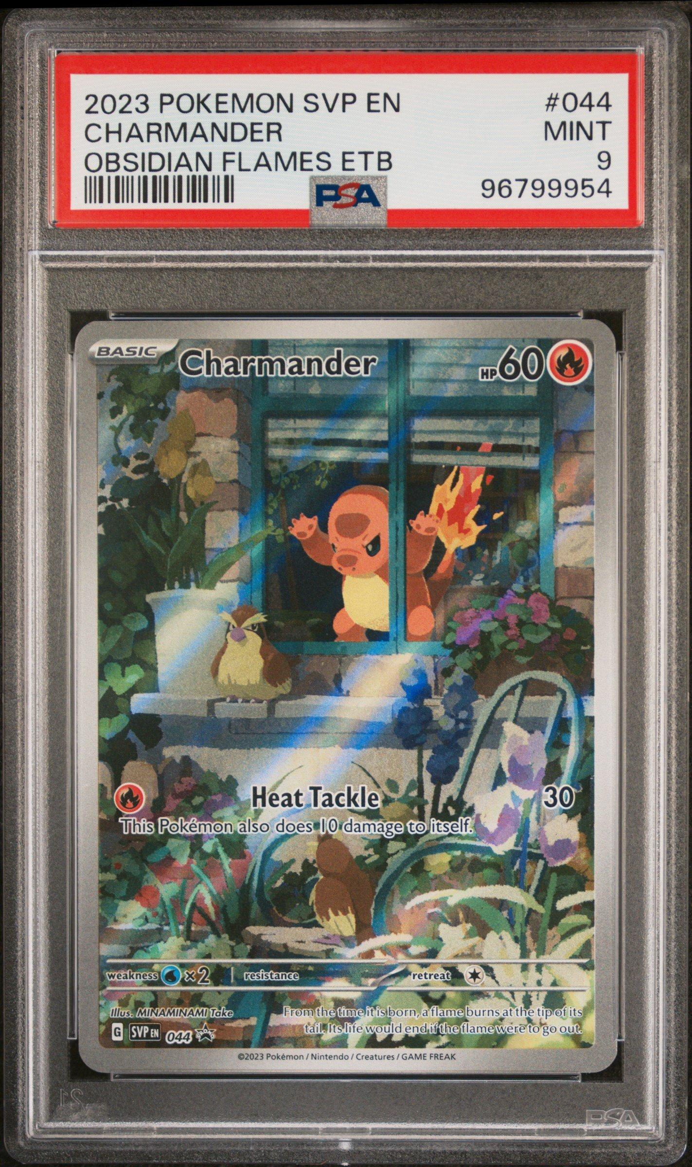 2023 Pokemon Svp En-sv Black Star Promo 044 Charmander Obsidian Flames Elite Trainer Box PSA 9 ...