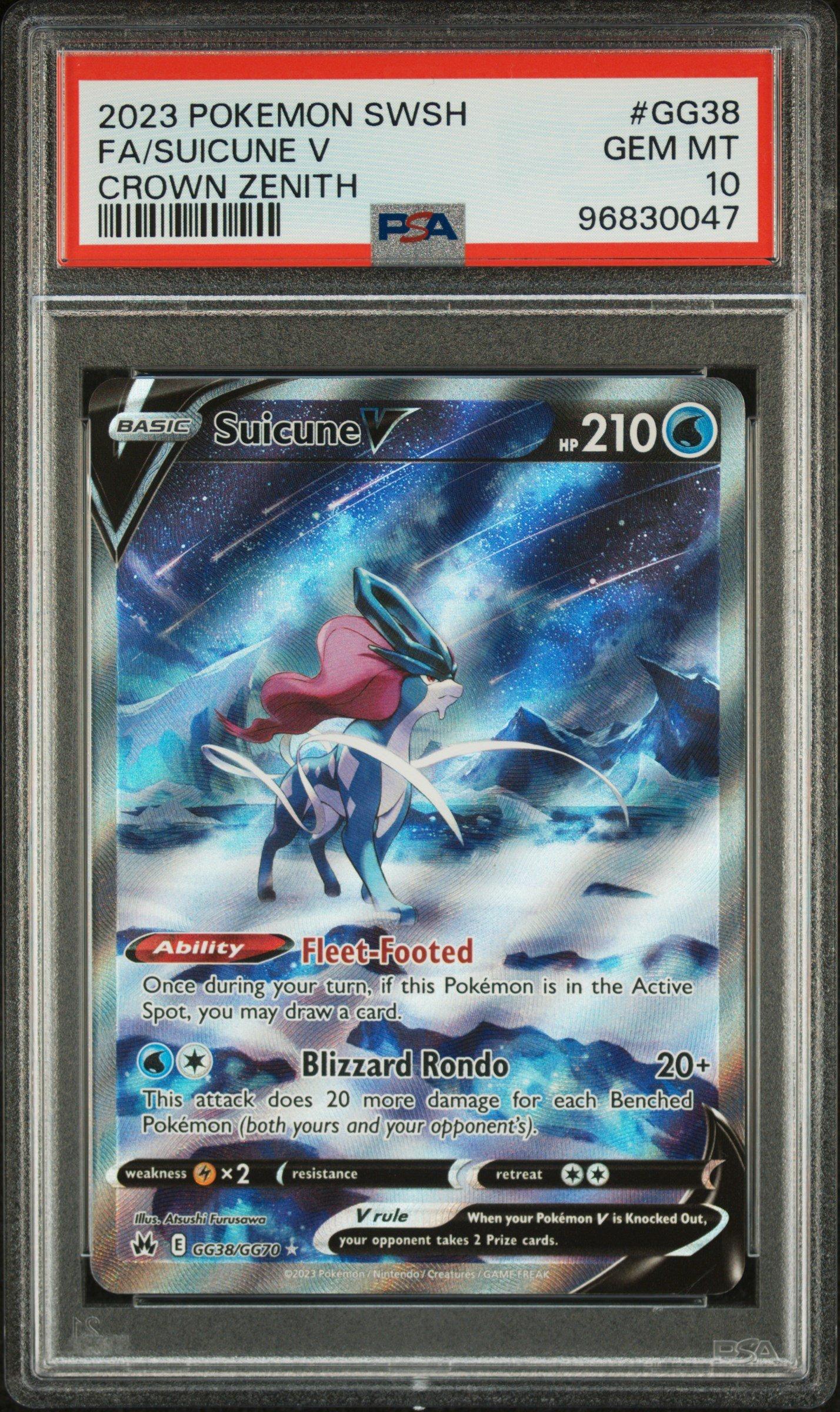 2023 Pokemon Sword And Shield Crown Zenith Gg38 Full Art/suicune V PSA ...