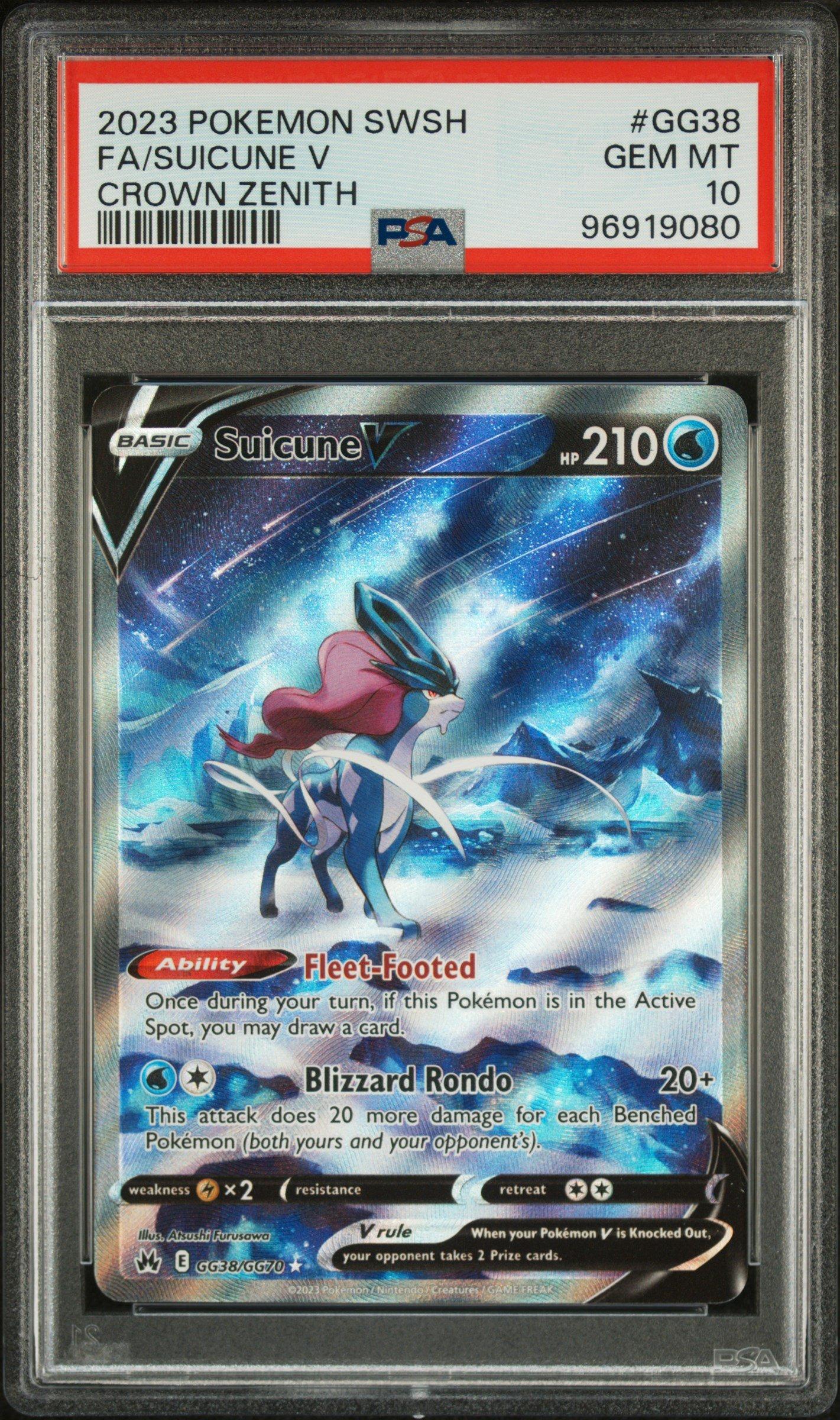 2023 Pokemon Sword And Shield Crown Zenith Gg38 Full Art/suicune V PSA ...