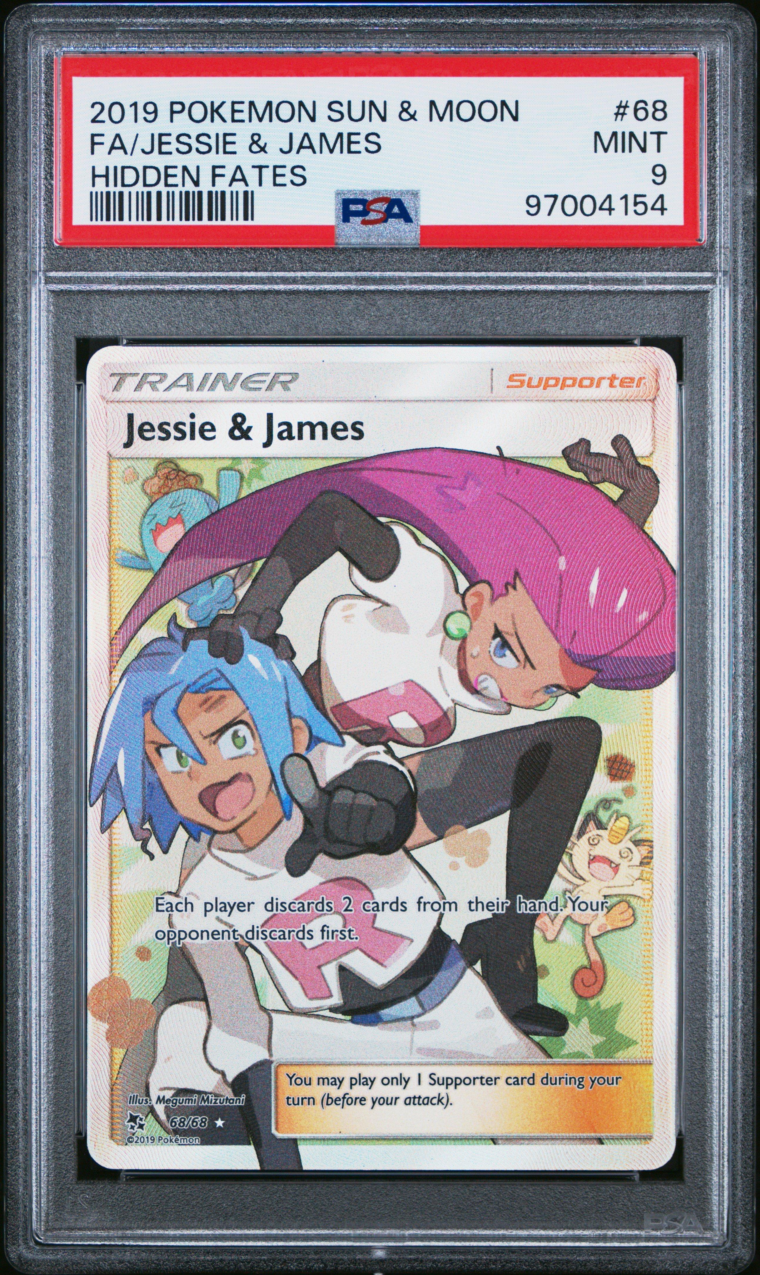 2019 Pokemon Sun & Moon Hidden Fates 68 Full Art/jessie & James PSA 9 ...