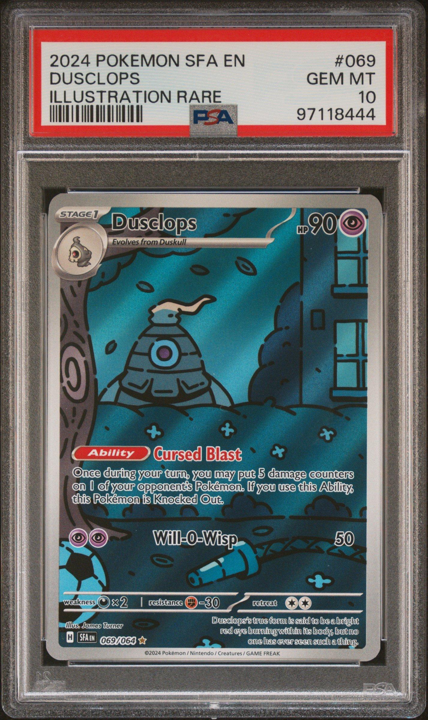 2024 Pokemon Sfa En-shrouded Fable 069 Dusclops Illustration Rare PSA ...