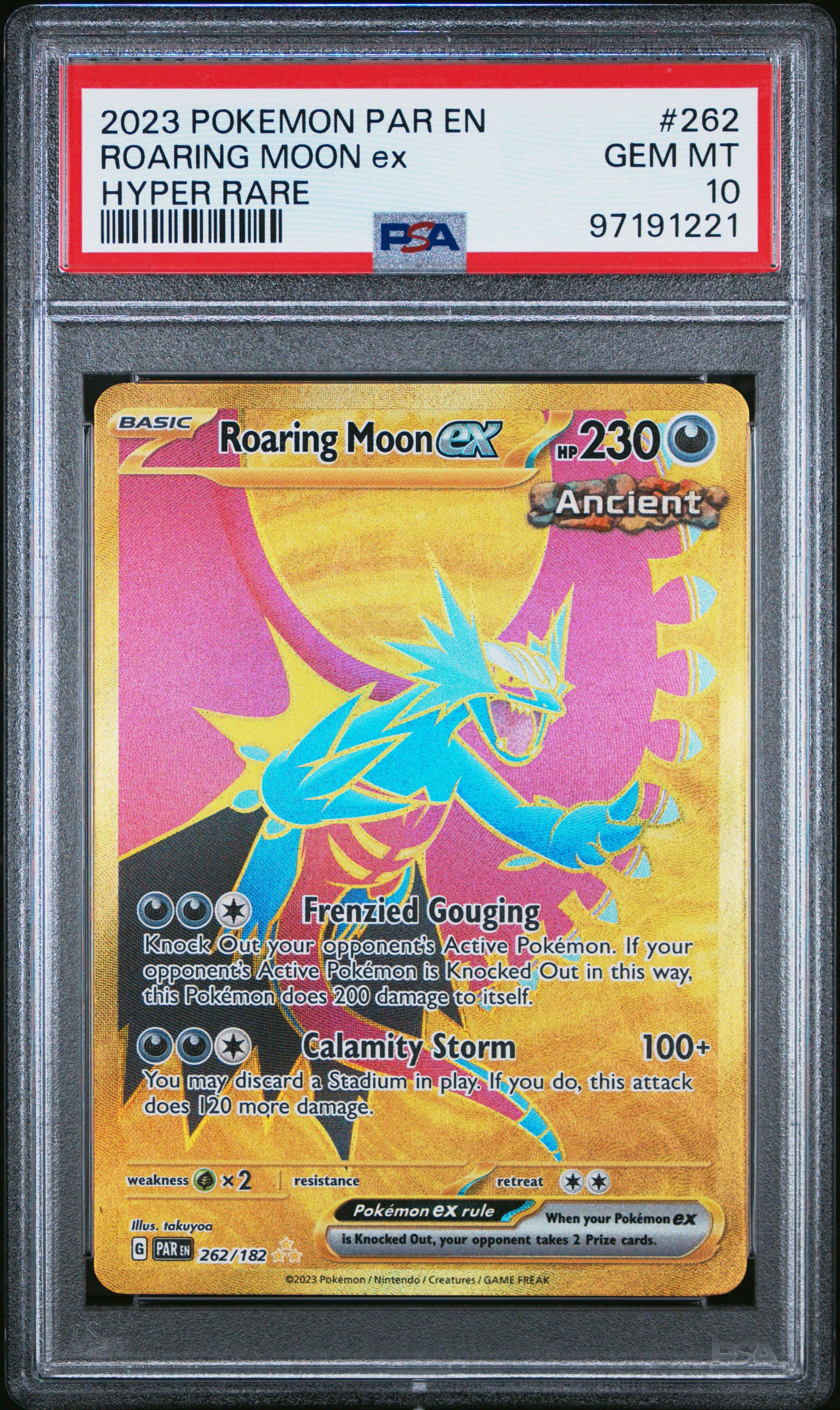 2023 Pokemon Par En-paradox Rift 262 Roaring Moon Ex Hyper Rare PSA 10 ...