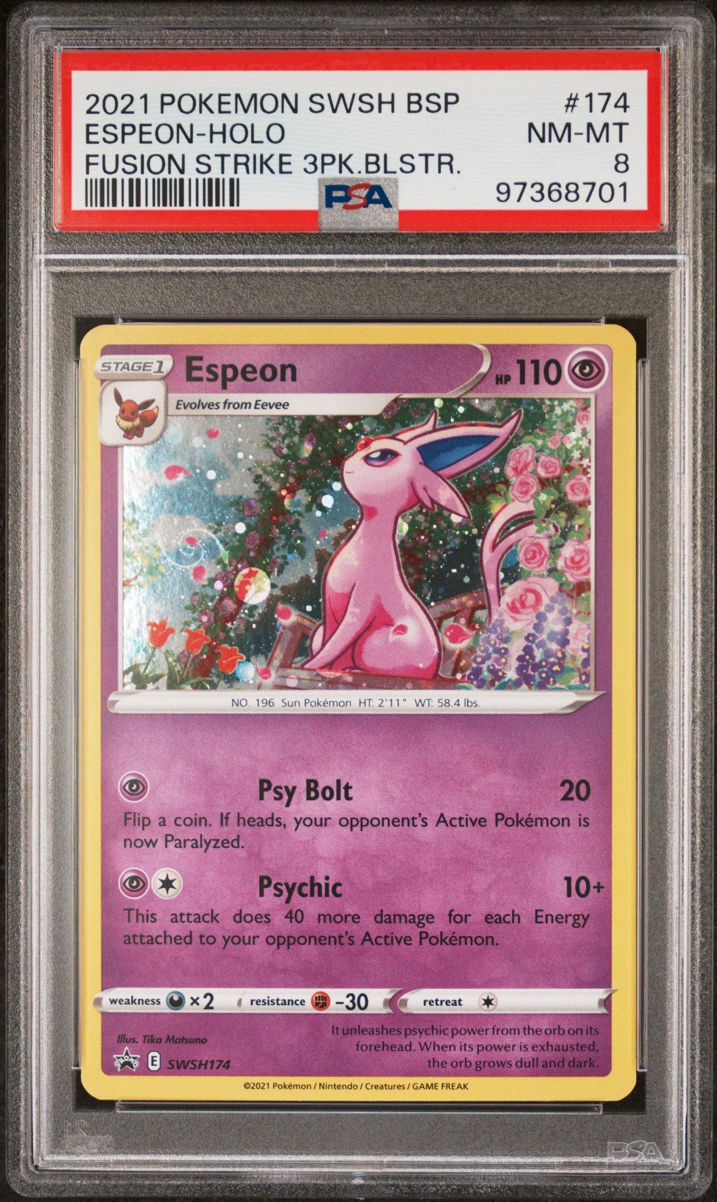 2021 Pokemon Swsh Black Star Promo 174 Espeon-holo Fusion Strike Three ...