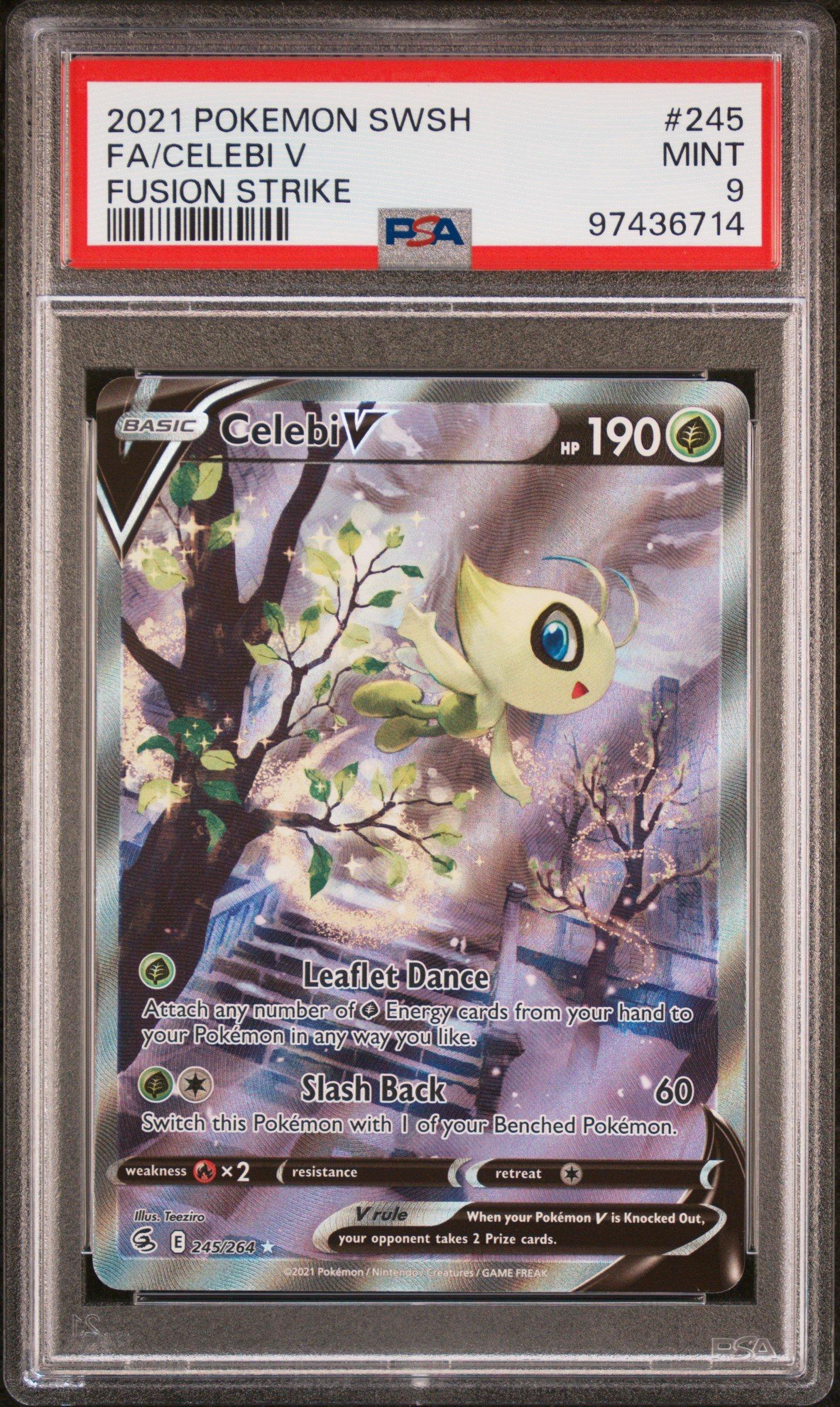 2021 Pokemon Sword & Shield Fusion Strike 245 Full Art/celebi V PSA 9 | GameStop