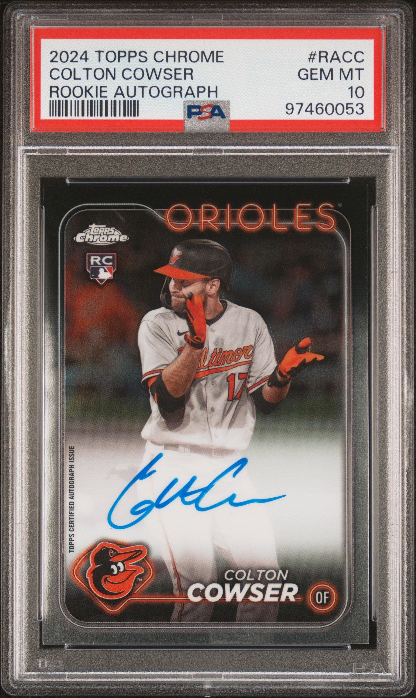 2024 Topps Chrome Rookie Autographs Racc Colton Cowser PSA 10 | GameStop