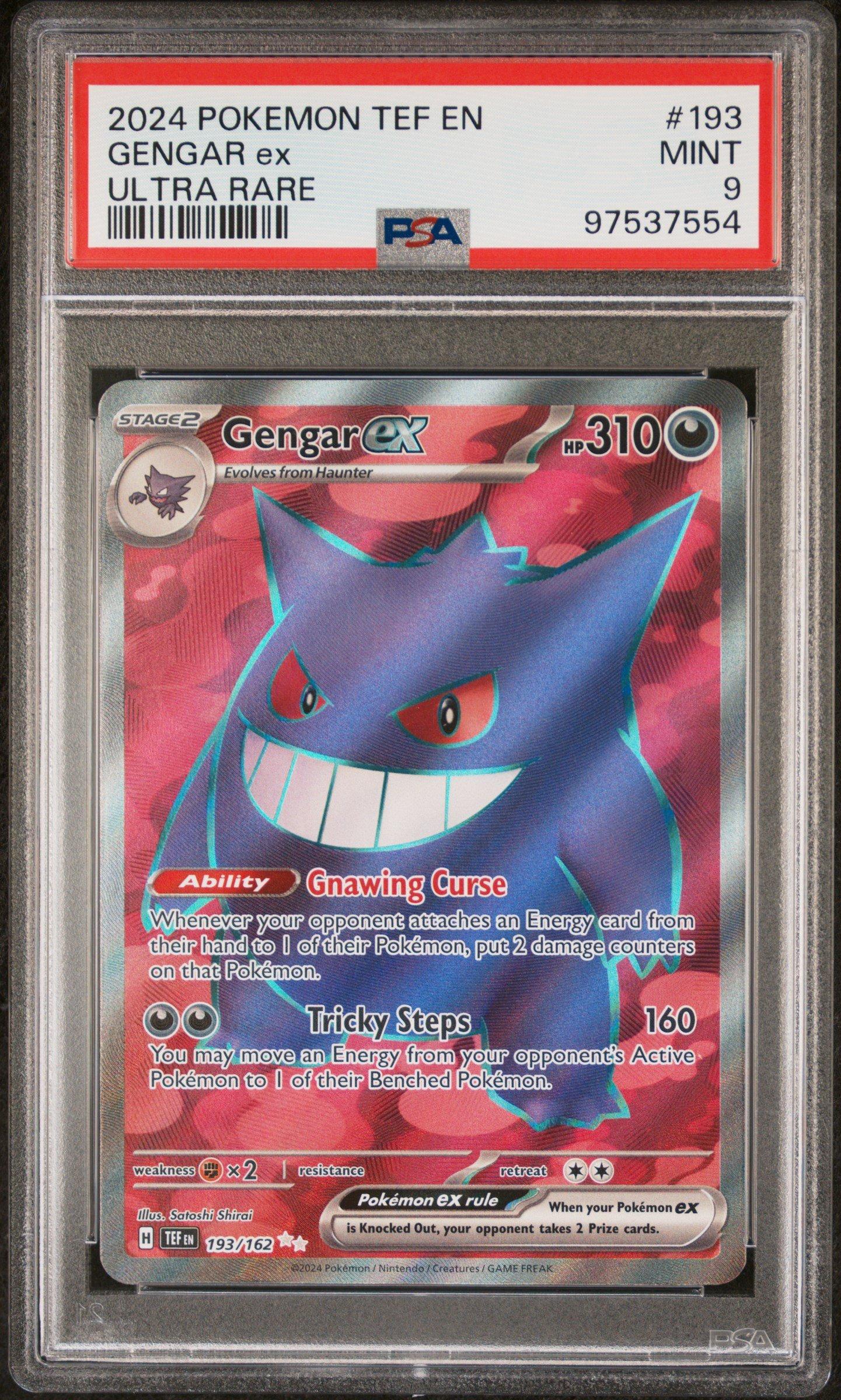 2024 Pokemon Tef En-temporal Forces 193 Gengar Ex Ultra Rare PSA 9 ...