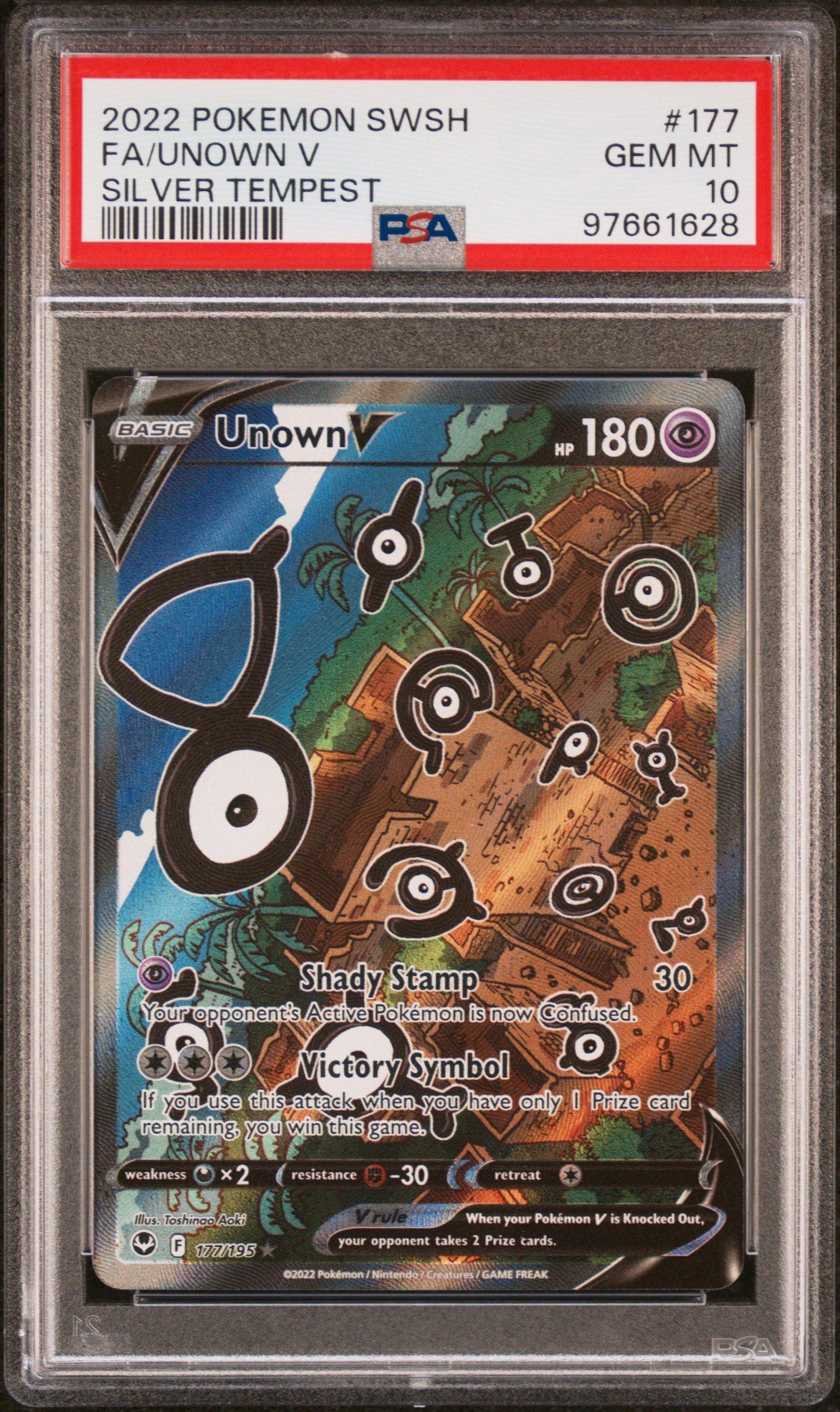 2022 Pokemon Sword & Shield Silver Tempest 177 Full Art/unown V PSA 10 | GameStop