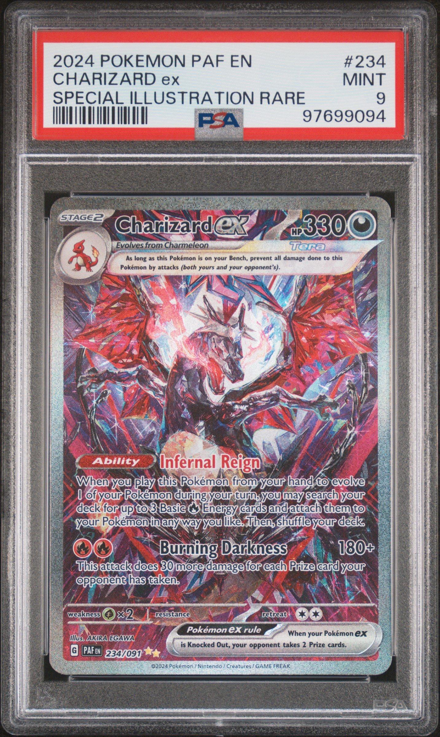 2024 Pokemon Paf En-paldean Fates 234 Charizard Ex Special Illustration ...