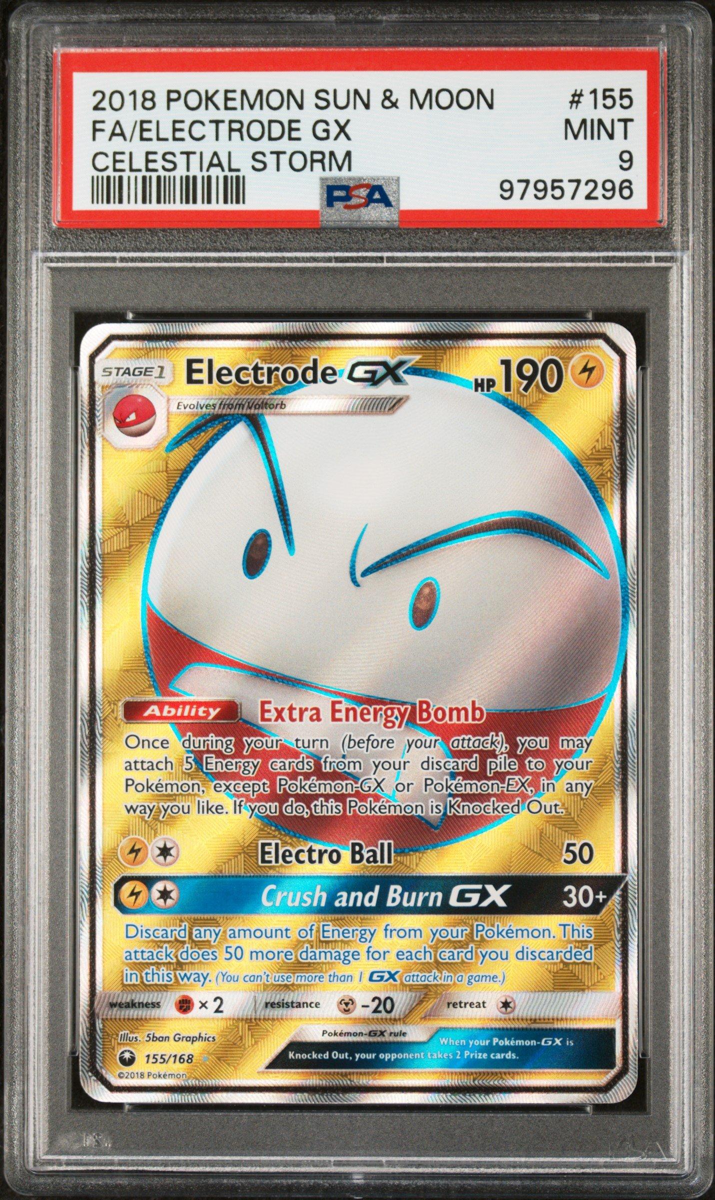 2018 Pokemon Sun & Moon Celestial Storm 155 Full Art/electrode Gx PSA 9 ...