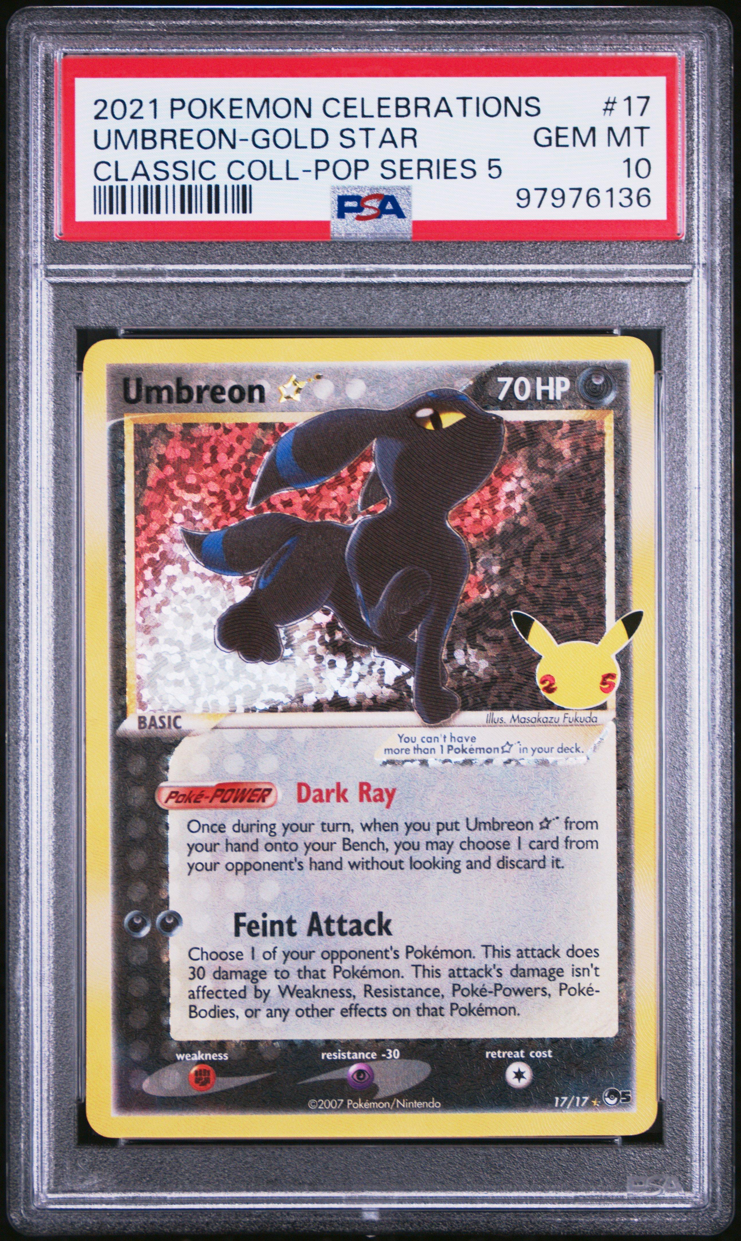 2021 Pokemon Celebrations Classic Collection 17 Umbreon-gold Star PSA 10 | GameStop