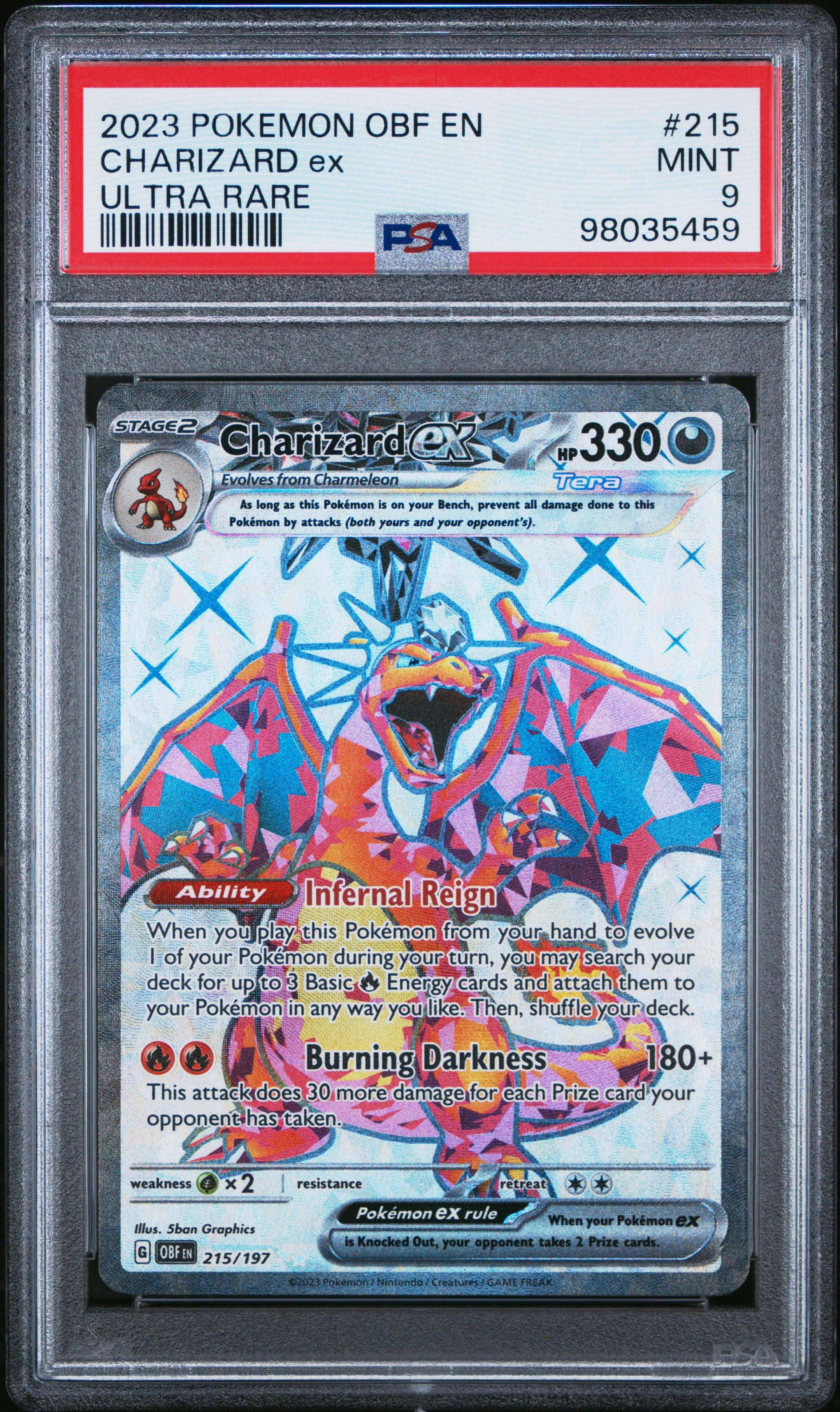 2023 Pokemon Obf En-obsidian Flames 215 Charizard Ex Ultra Rare PSA 9 ...