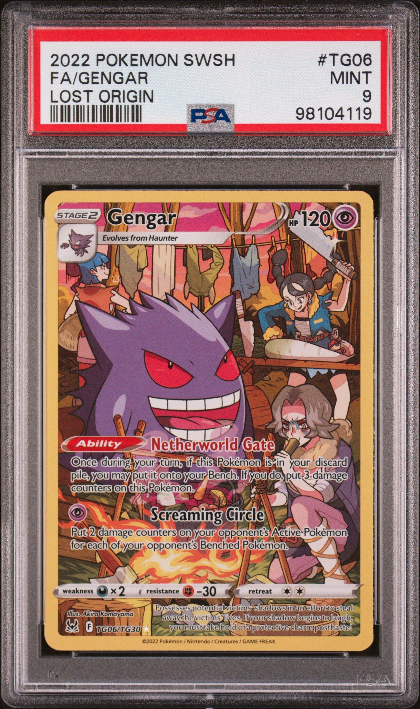 2022 Pokemon Sword & Shield Lost Origin Tg06 Full Art/gengar PSA 9 ...
