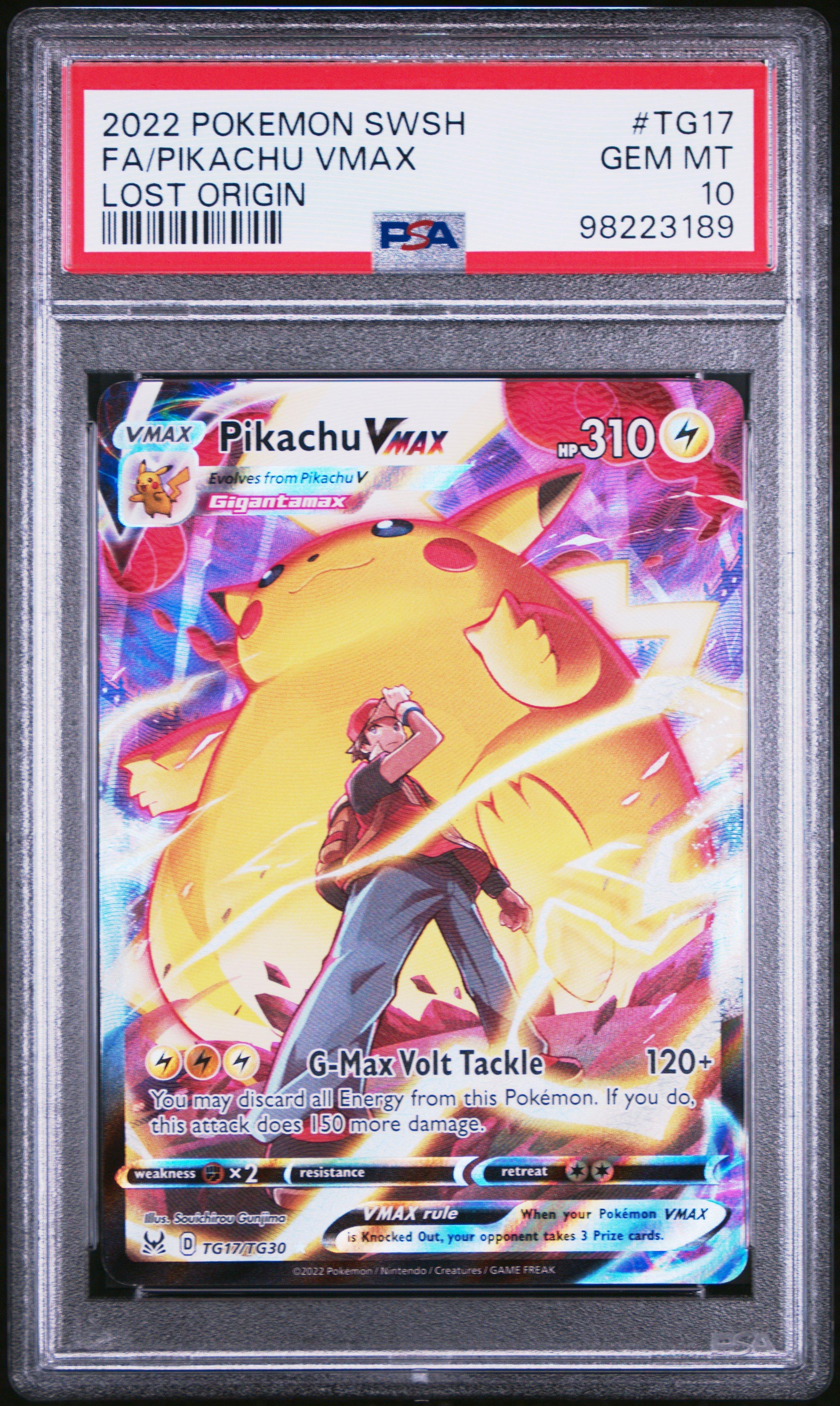 2022 Pokemon Sword & Shield Lost Origin Tg17 Full Art/pikachu Vmax PSA ...