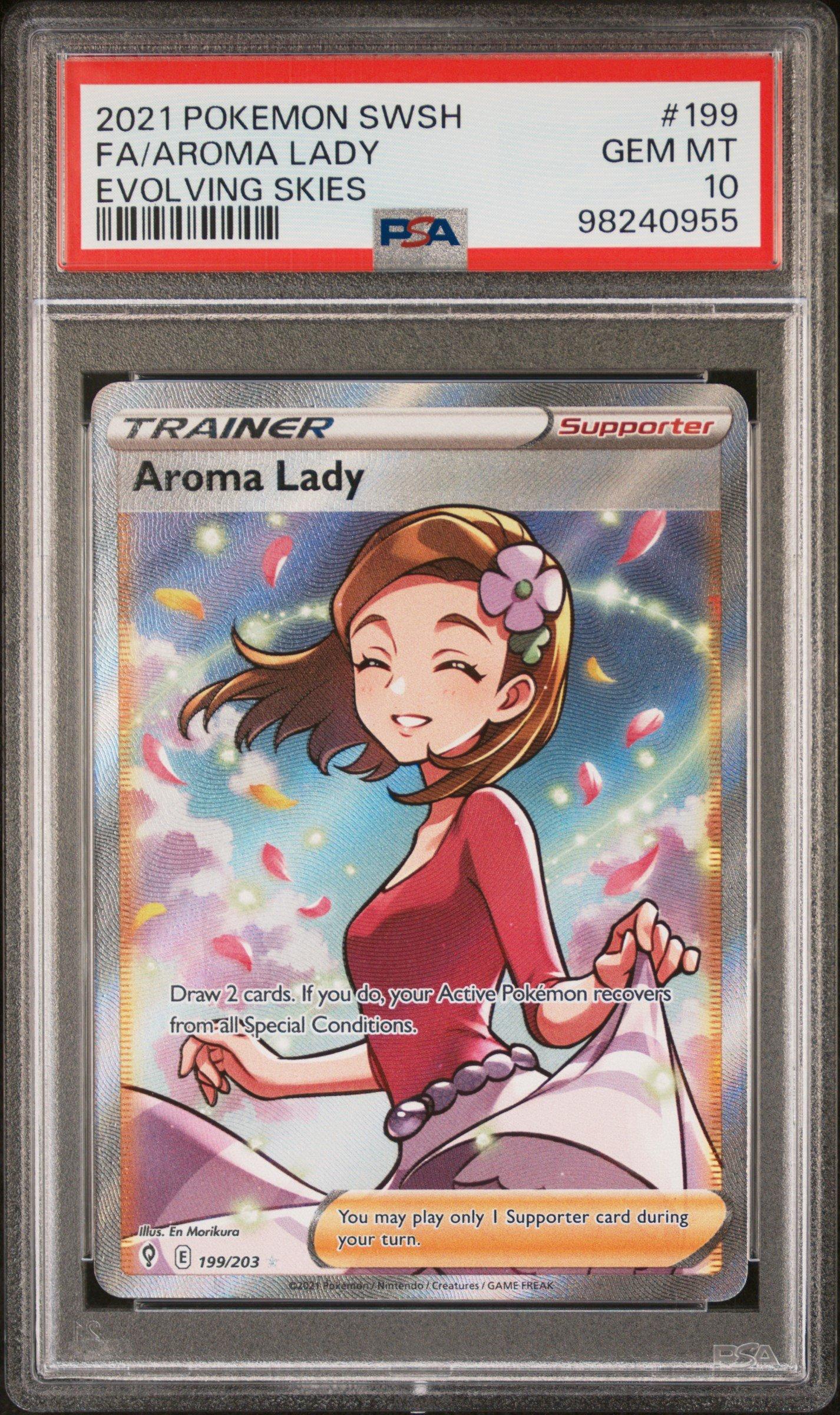 2021 Pokemon Sword & Shield Evolving Skies 199 Full Art/aroma Lady PSA ...