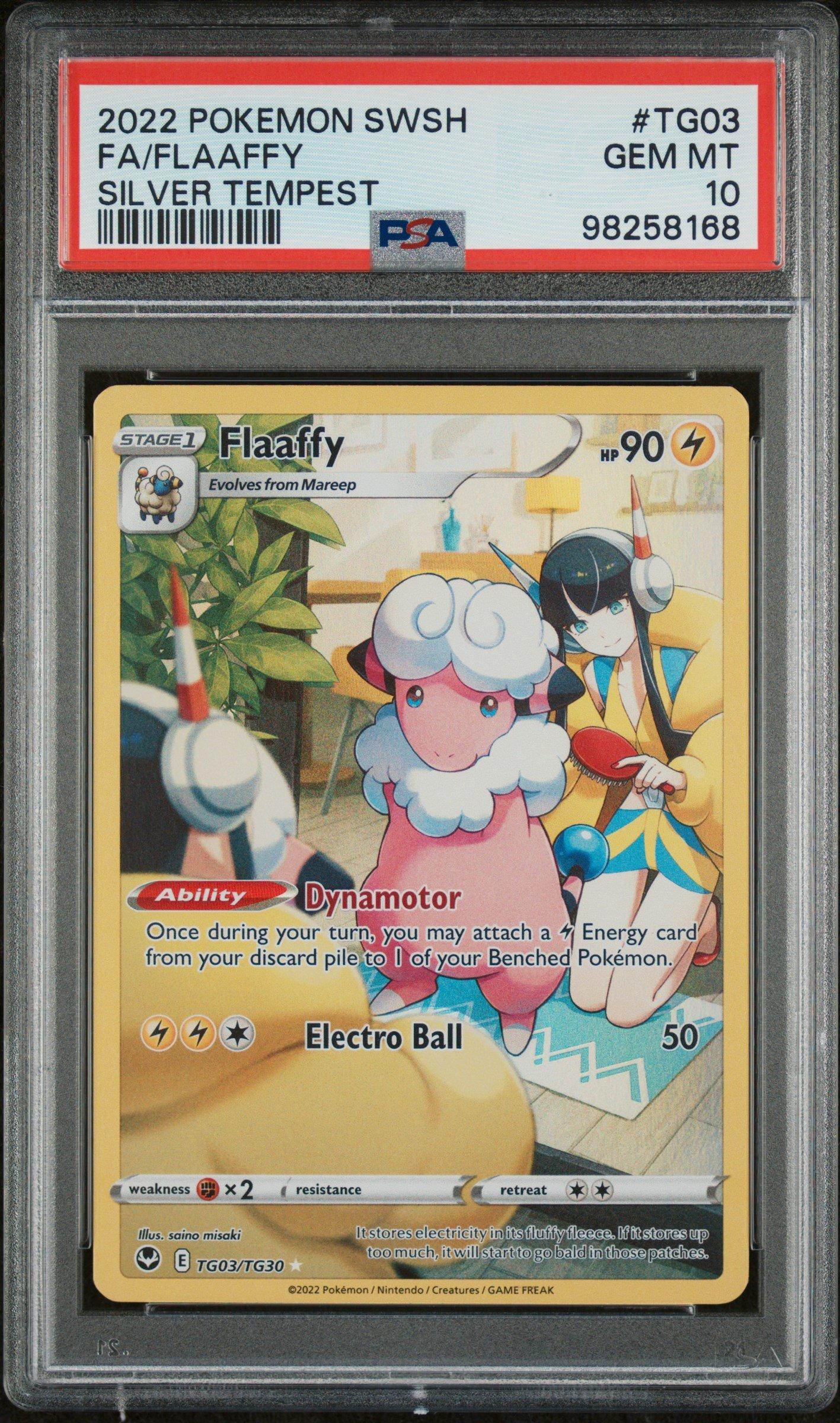 2022 Pokemon Sword & Shield Silver Tempest Tg03 Full Art/flaaffy PSA 10 ...