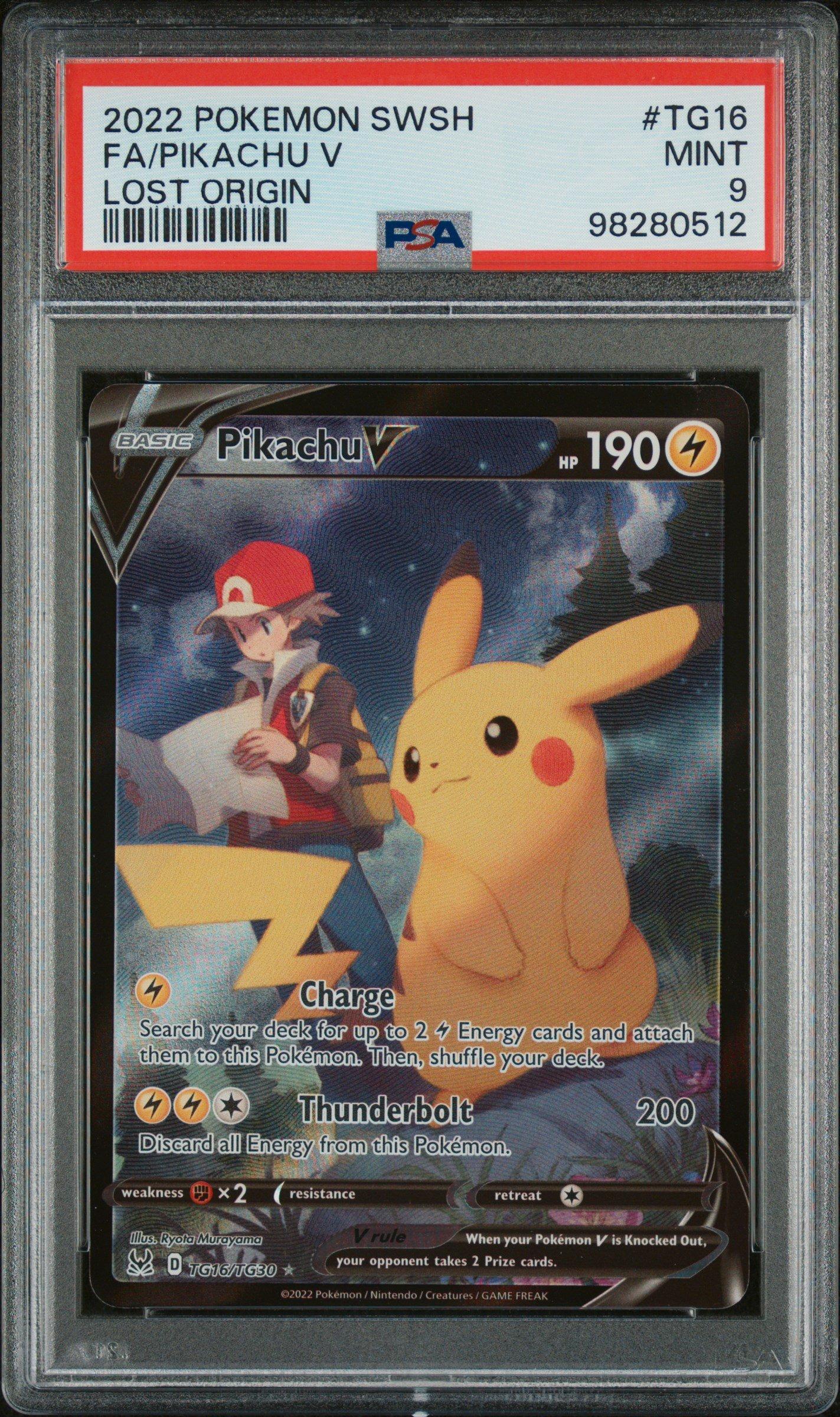 2022 Pokemon Sword & Shield Lost Origin Tg16 Full Art/pikachu V PSA 9 ...