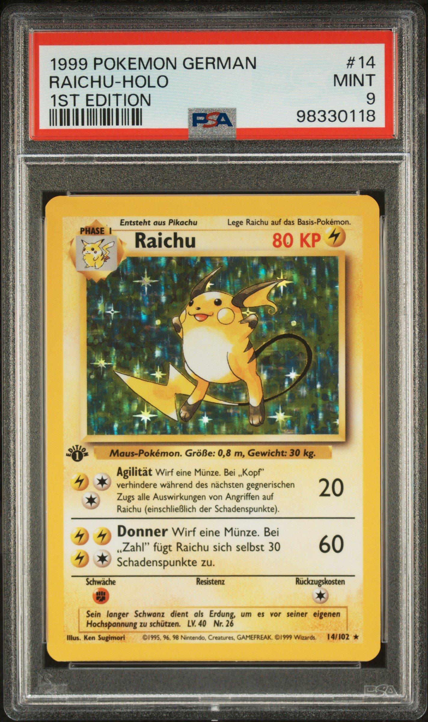 1999 Pokemon German 14 Raichu-holo 1st Edition PSA 9 | GameStop