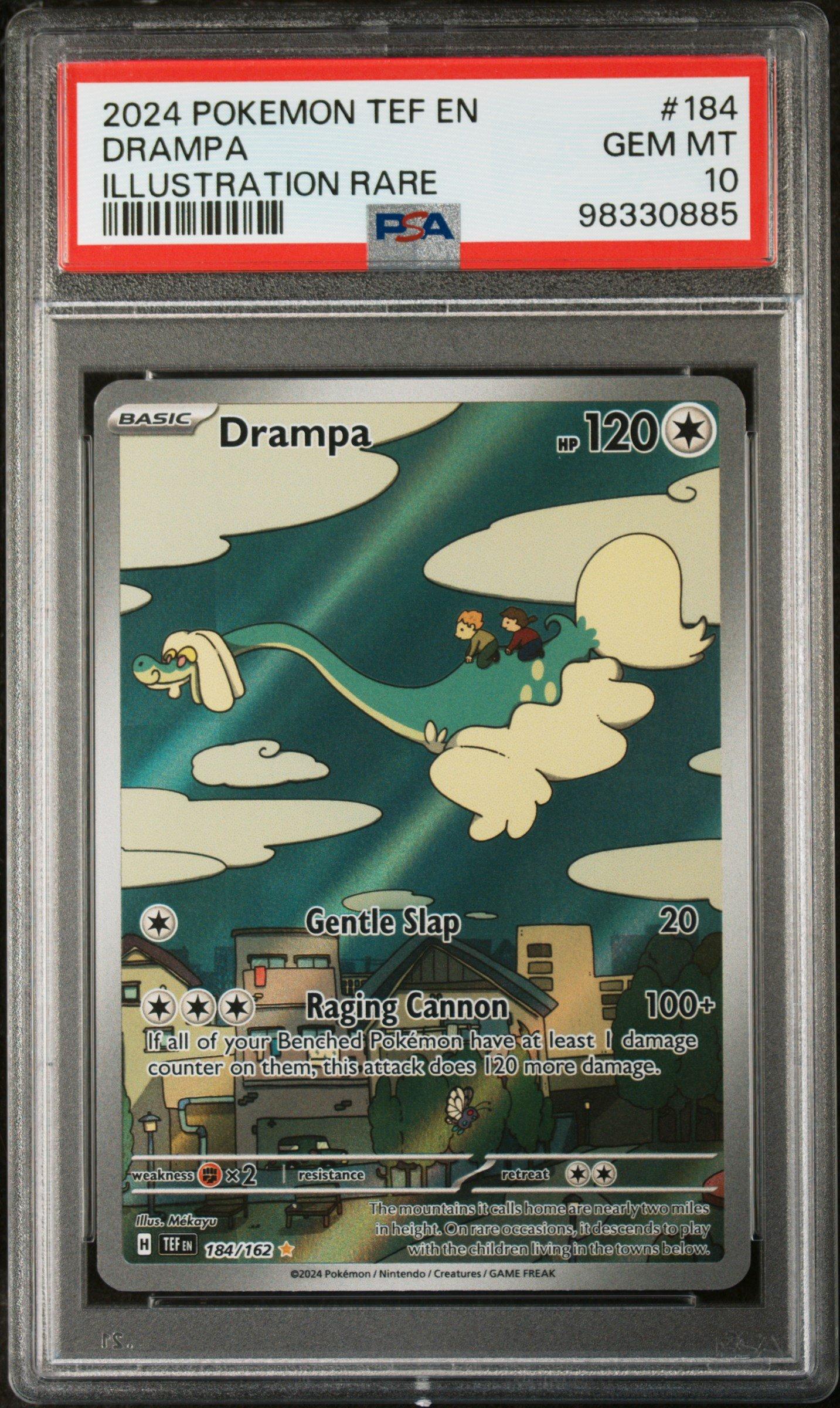2024 Pokemon Tef En-temporal Forces 184 Drampa Illustration Rare PSA 10 ...