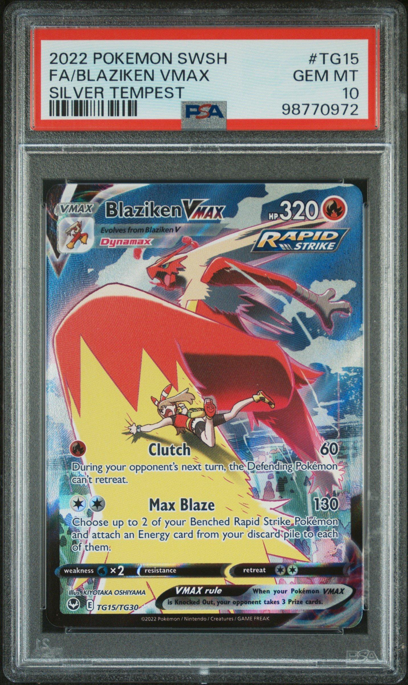 2022 Pokemon Sword & Shield Silver Tempest Tg15 Full Art/blaziken Vmax ...