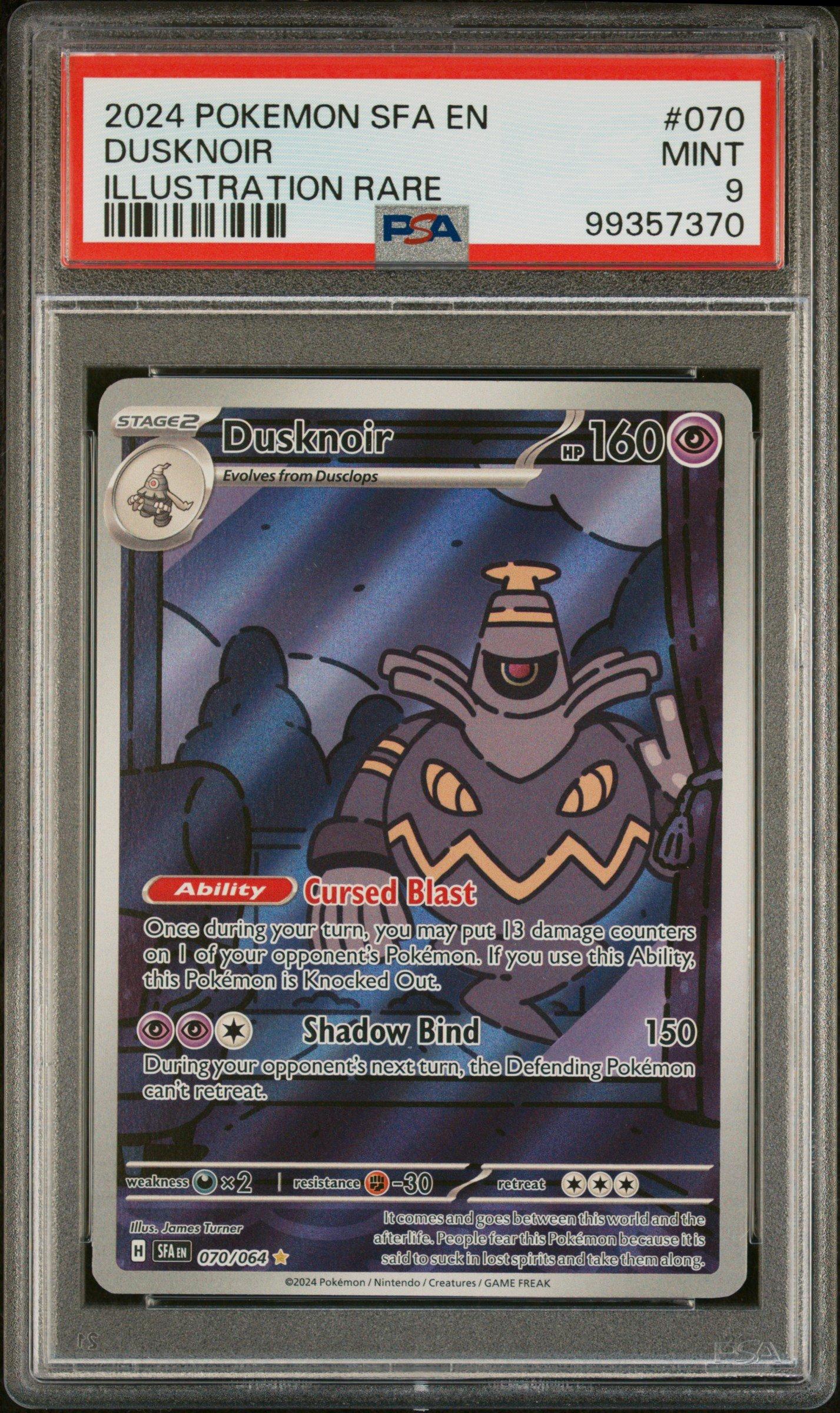 2024 Pokemon Sfa En-shrouded Fable 070 Dusknoir Illustration Rare PSA 9 ...