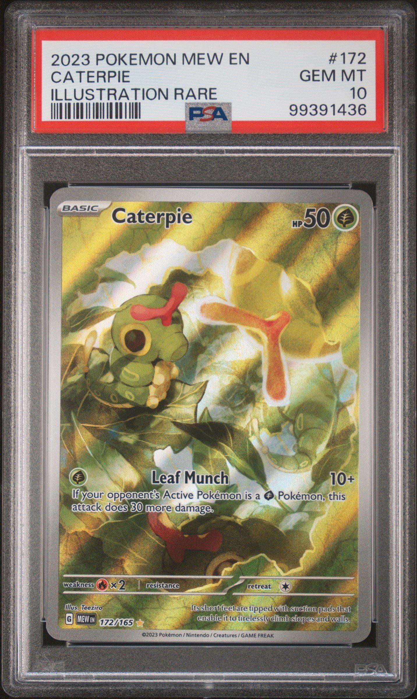 2023 Pokemon Mew En-151 172 Caterpie Illustration Rare PSA 10 | GameStop