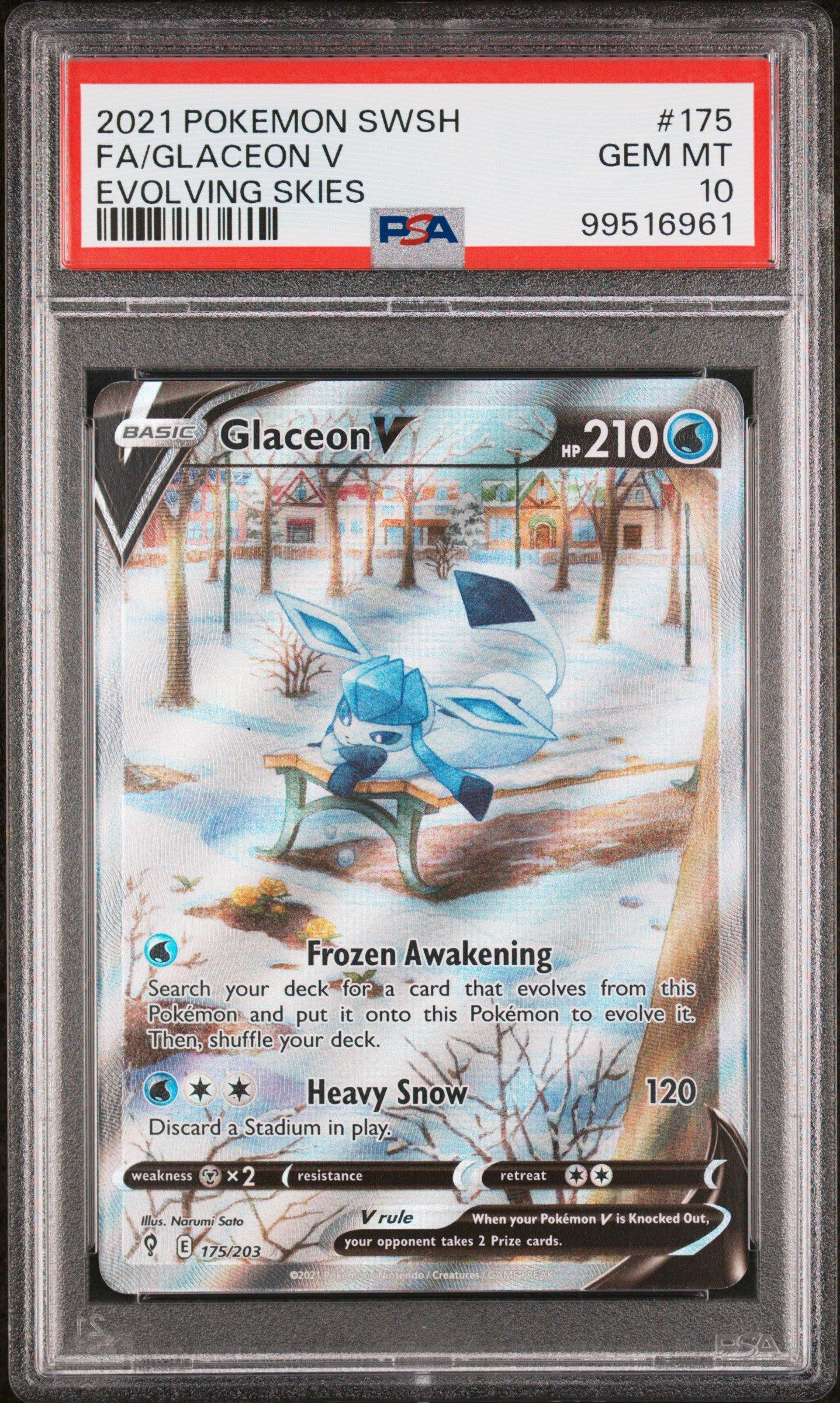 2021 Pokemon Sword & Shield Evolving Skies 175 Full Art/glaceon V PSA ...