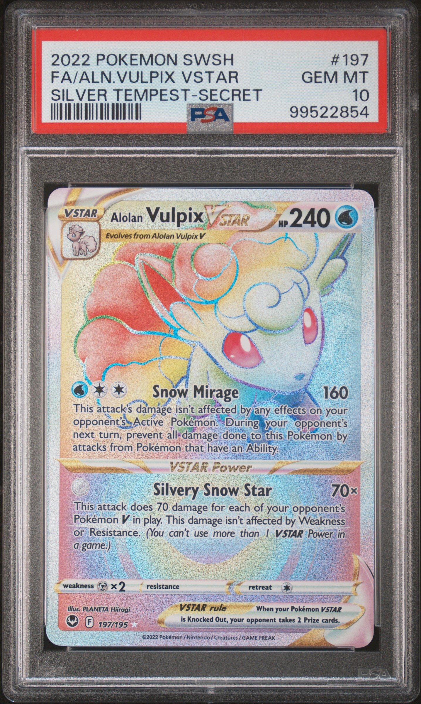 2022 Pokemon Sword & Shield Silver Tempest 197 Full Art/alolan Vulpix ...