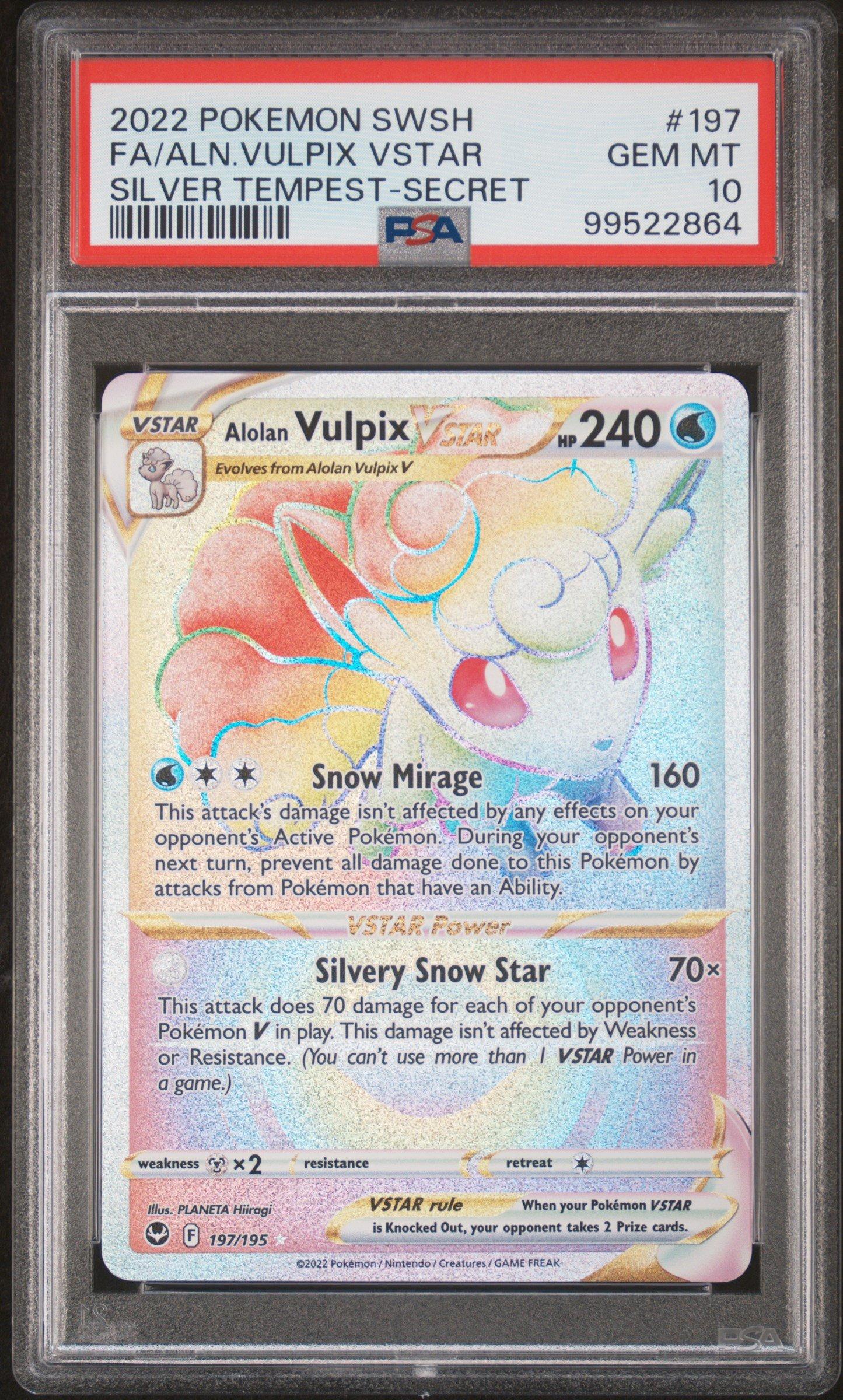 2022 Pokemon Sword & Shield Silver Tempest 197 Full Art/alolan Vulpix ...