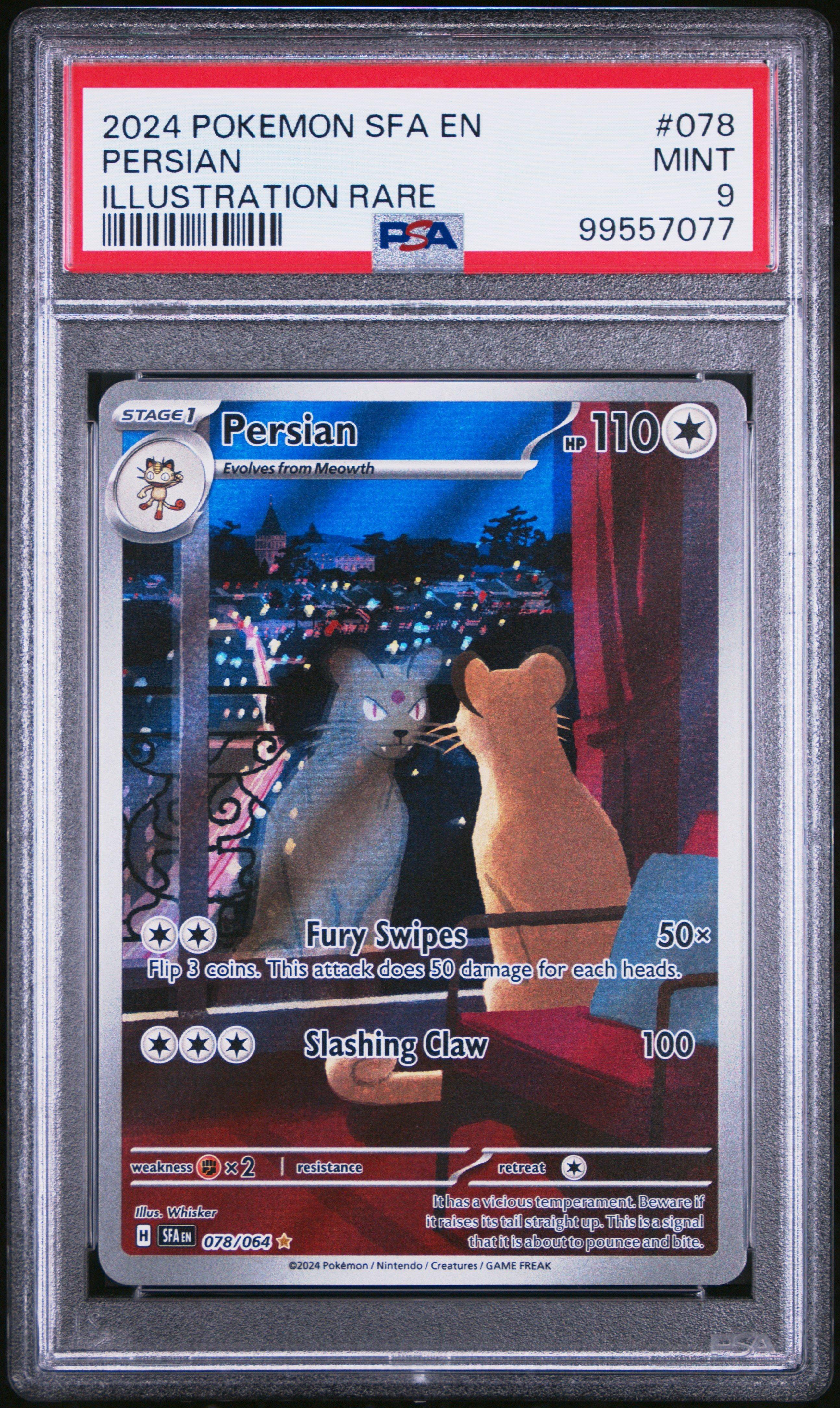 2024 Pokemon Sfa En-shrouded Fable 078 Persian Illustration Rare PSA 9 ...