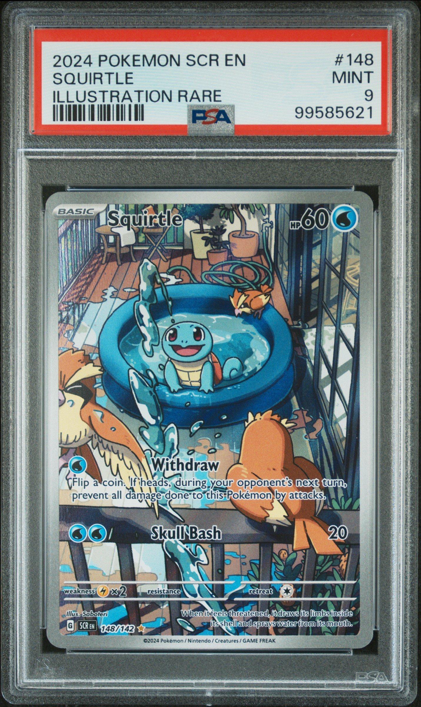 2024 Pokemon Scr En-stellar Crown 148 Squirtle Illustration Rare PSA 9 ...