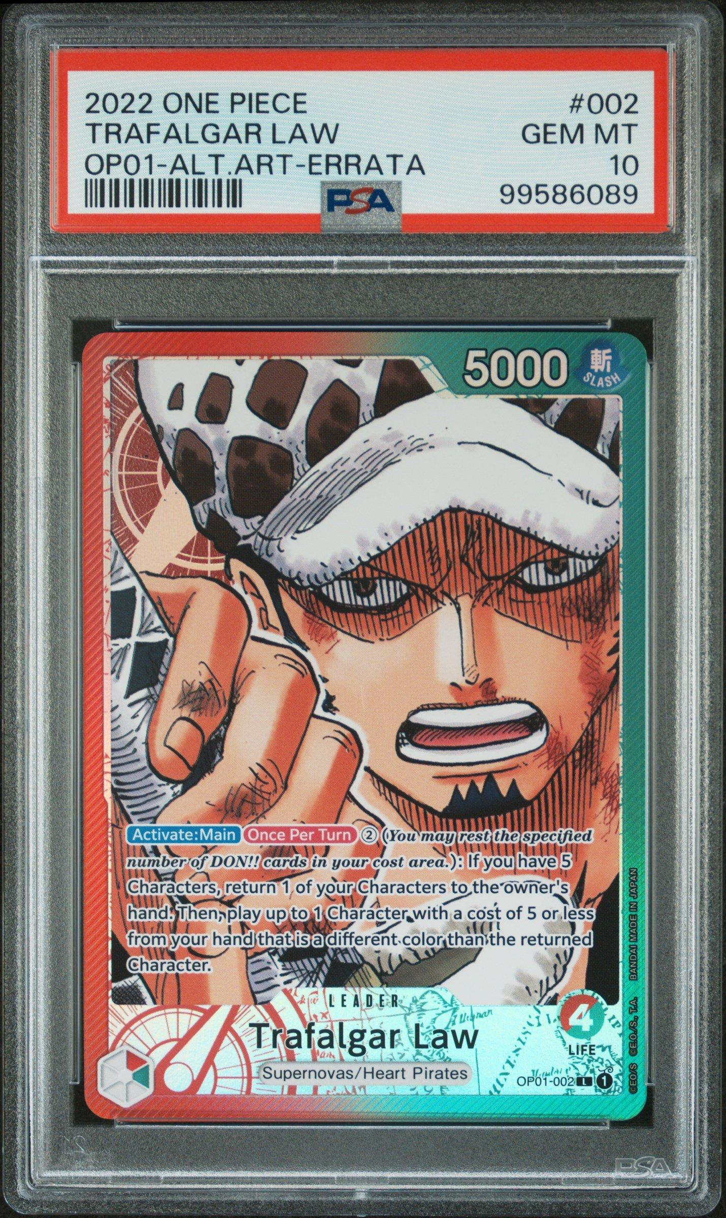 2022 One Piece Op01-romance Dawn 002 Trafalgar Law Alternate Art-errata ...